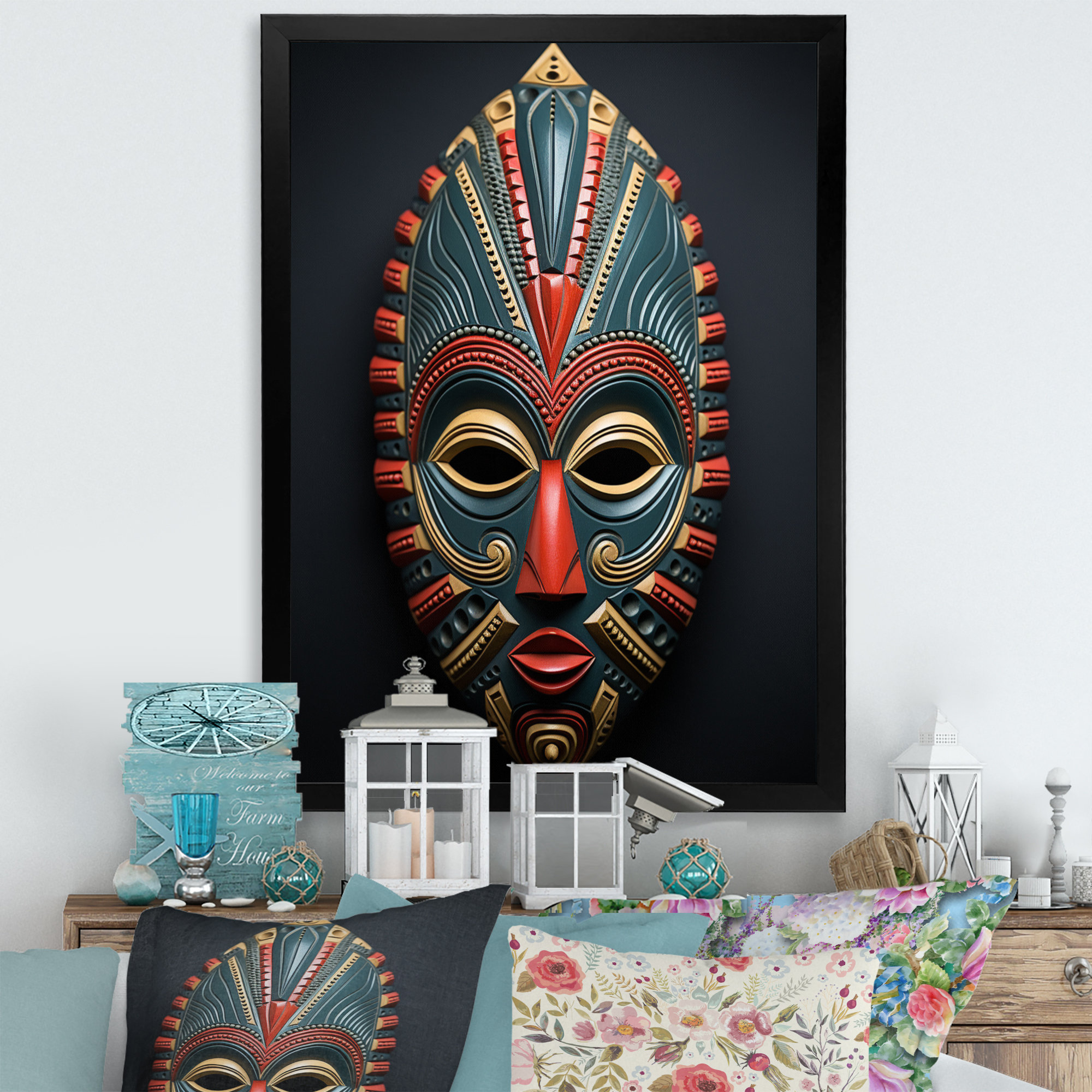 Bungalow Rose African Tribal Pende Mask III On Canvas Print | Wayfair