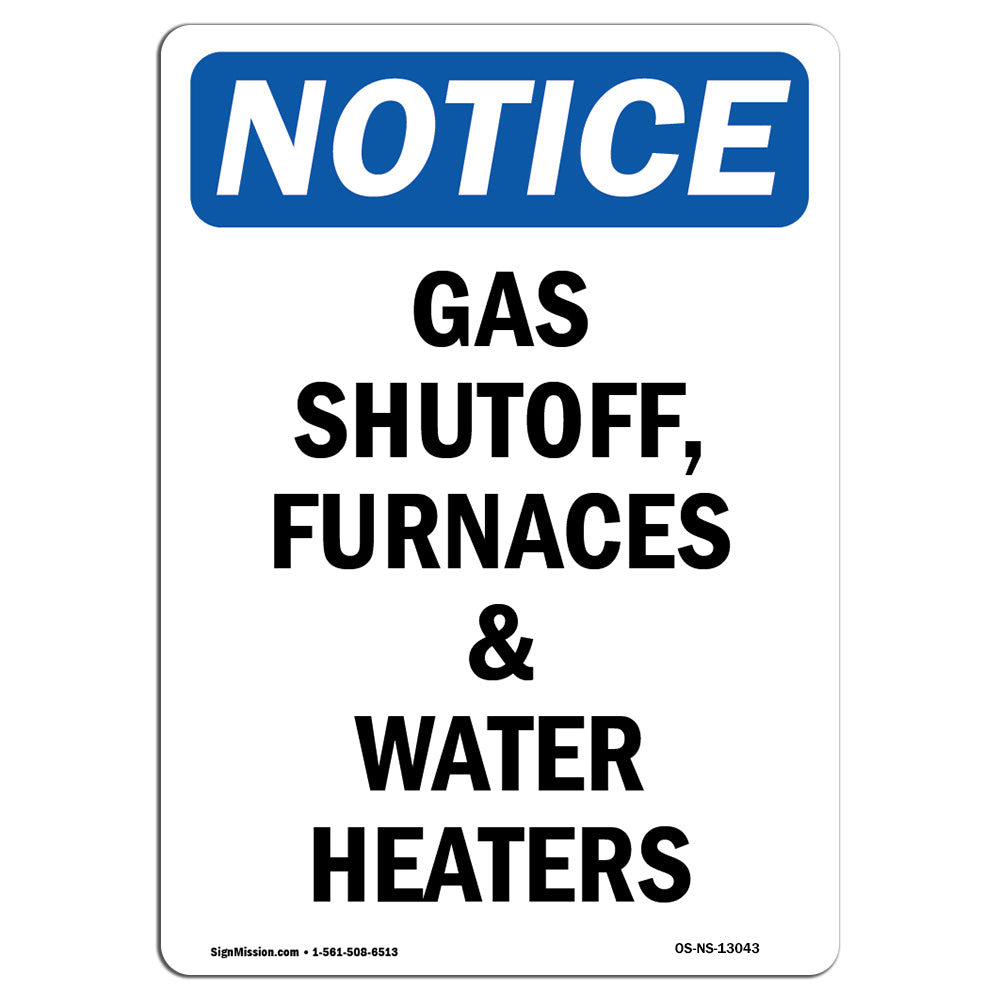 SignMission Gas Shutoff Furnaces and Water Heaters Sign | Wayfair