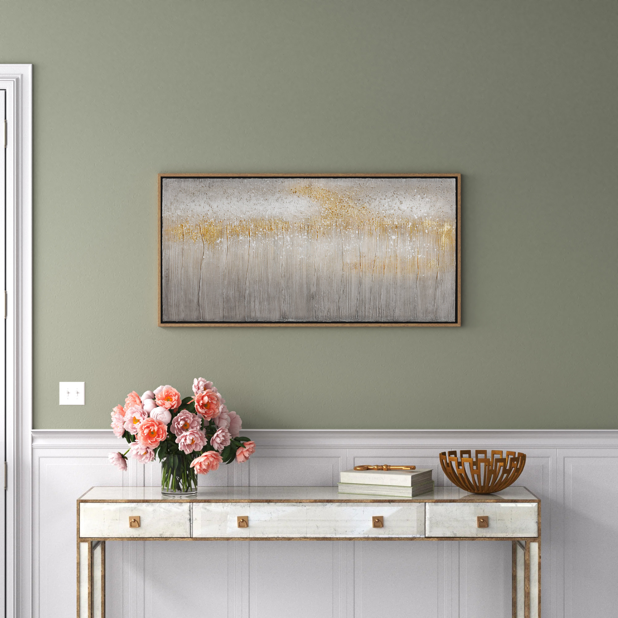 Willa Arlo™ Interiors Hand Painted On Canvas With Gold Frame - Floater ...