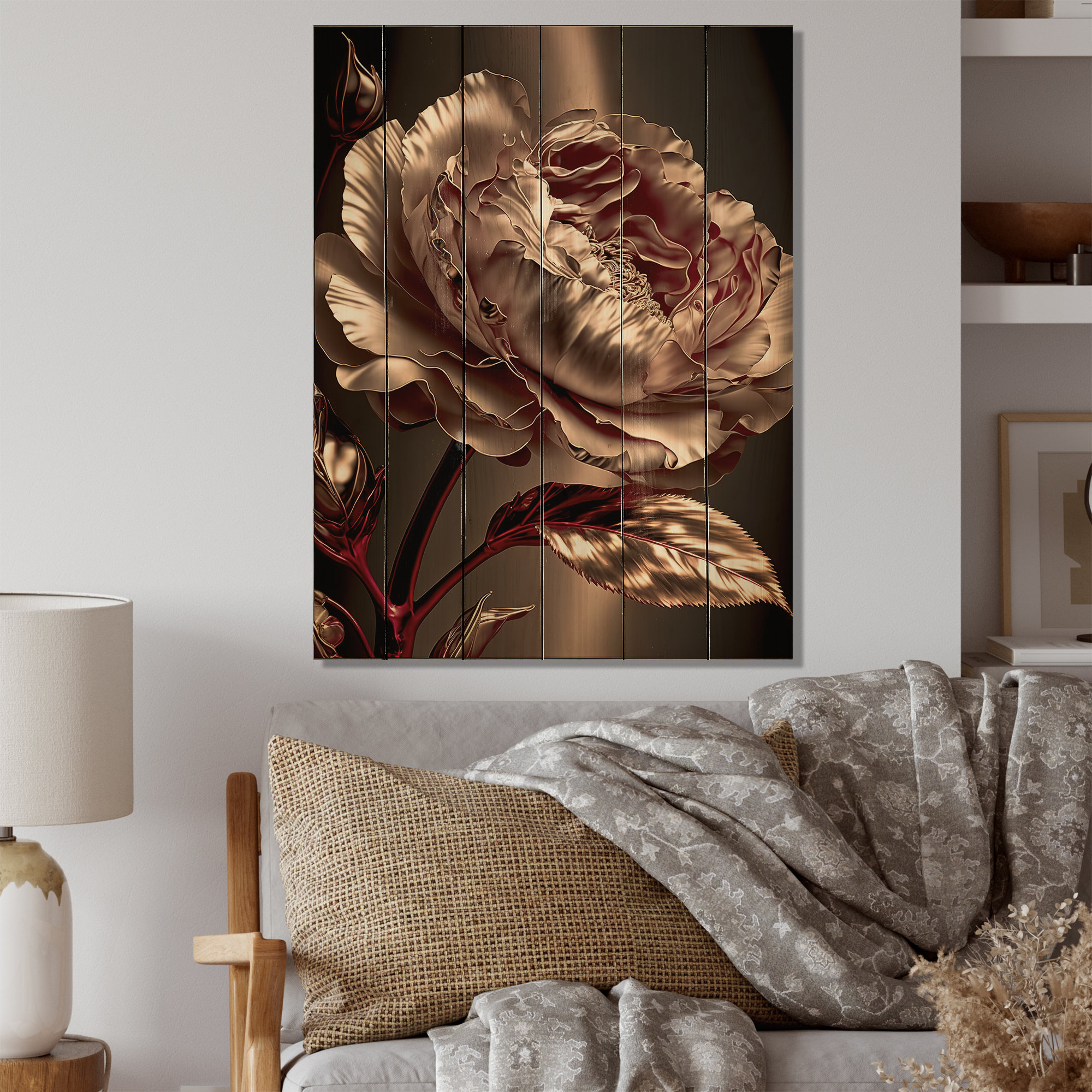 House of Hampton® Gilded Rose Vintage Glam II - Unframed Print on Wood ...