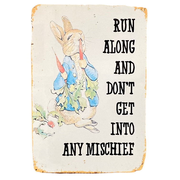Happy Larry Wolfgram Run Along Mischief Signs and Plaques | Wayfair.co.uk