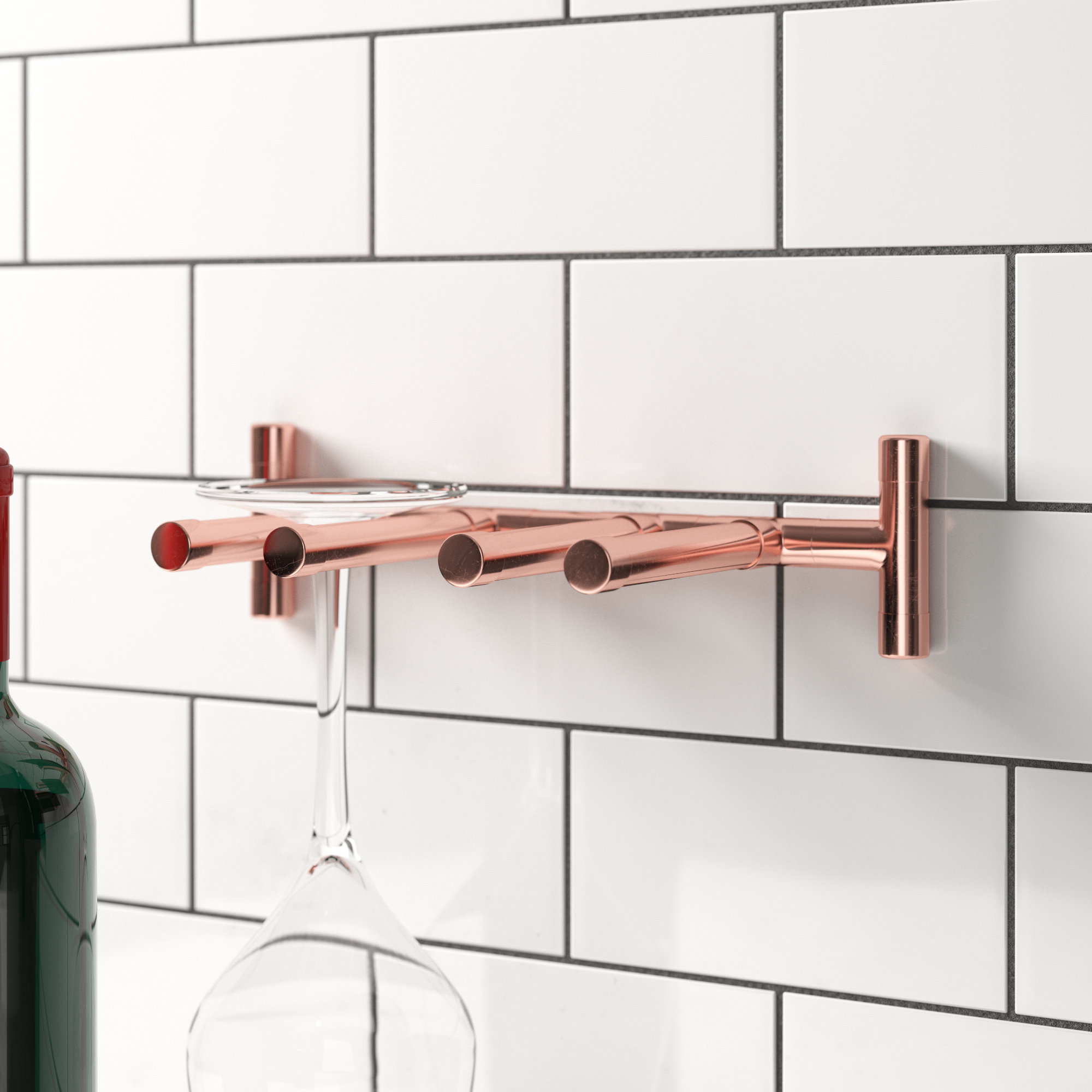 QuirkHub Wall Mounted 2 Wine Glass Rack | Wayfair.co.uk