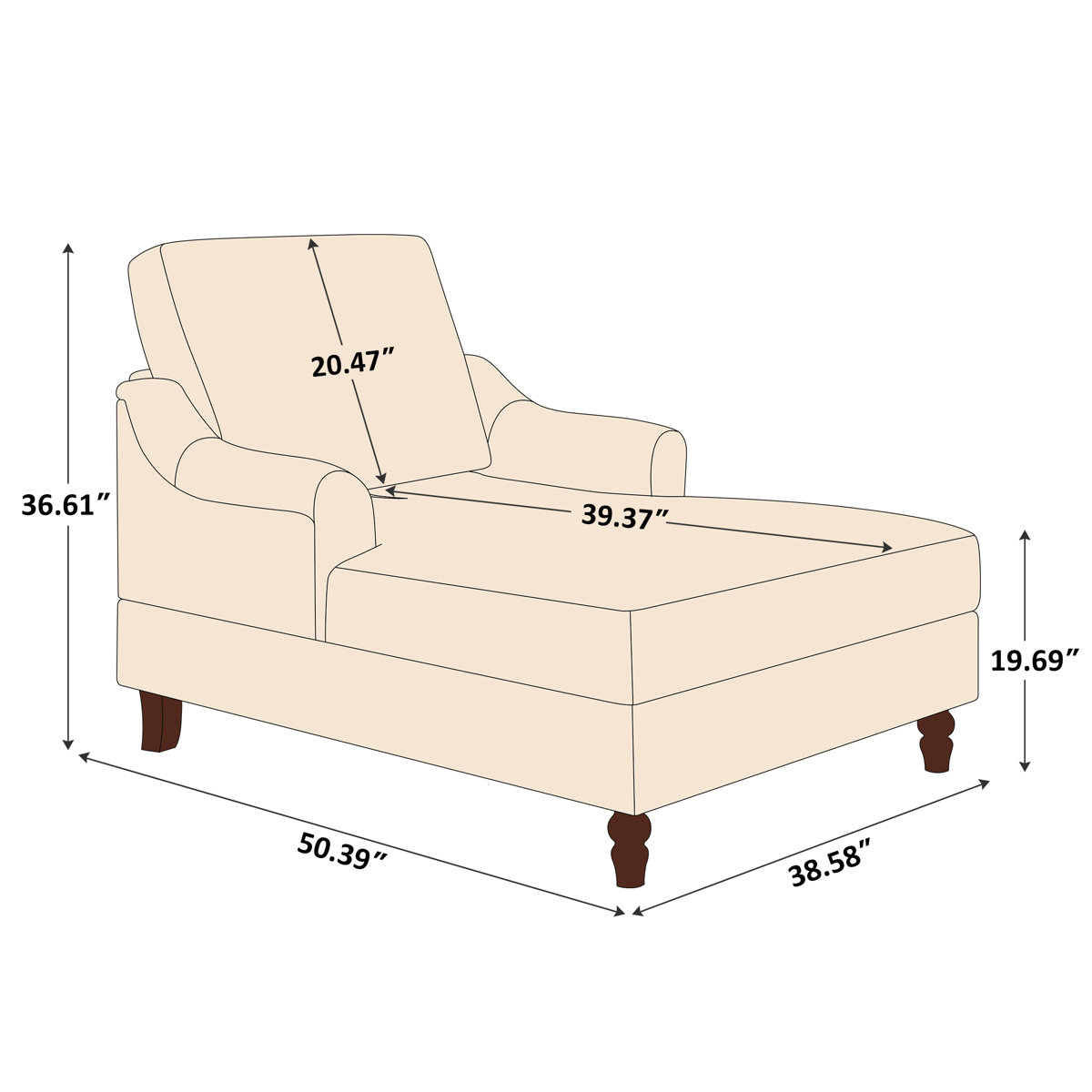 Charlton Home® 38.58 Inch Upholstered Chaise Lounge & Reviews | Wayfair