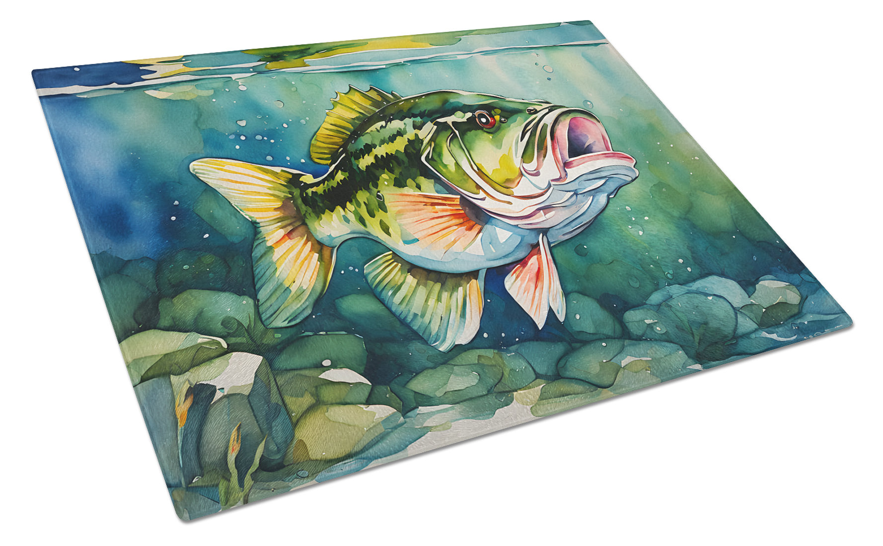 Caroline's Treasures Largemouth Bass Glass Cutting Board Large | Wayfair