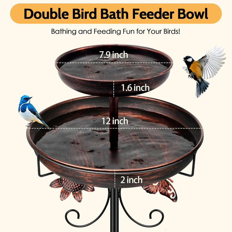 Lark Manor™ Blerton Metal Birdbath | Wayfair