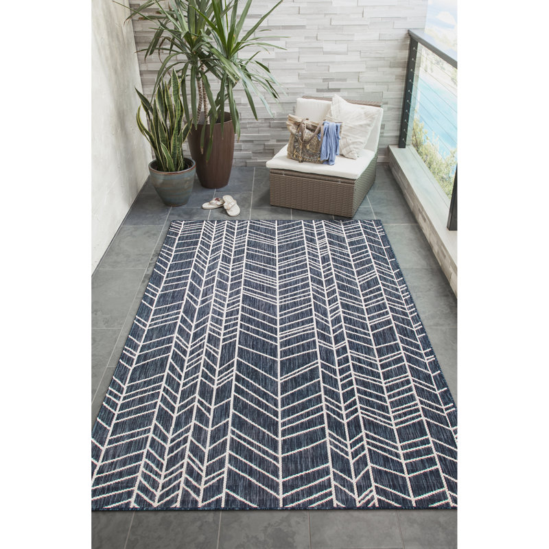 Mercury Row® Anwar Navy Blue Indoor/Outdoor Rug & Reviews | Wayfair