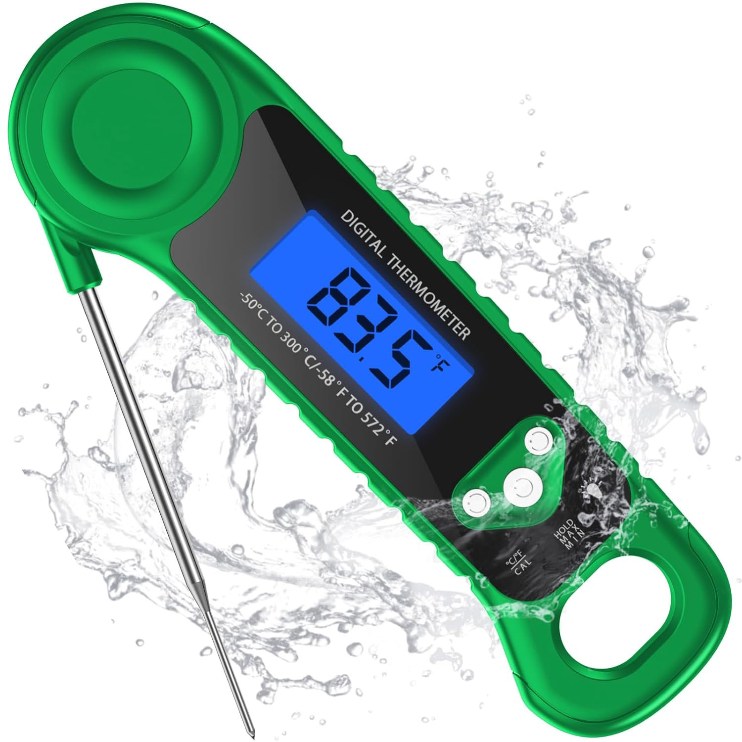 Stock Preferred Instant Read Digital Meat Thermometer Green | Wayfair