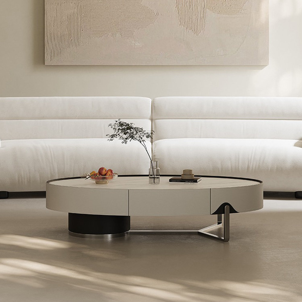 Bkoksety Modern Simple Oval Microcrystalline Coffee Table | Wayfair
