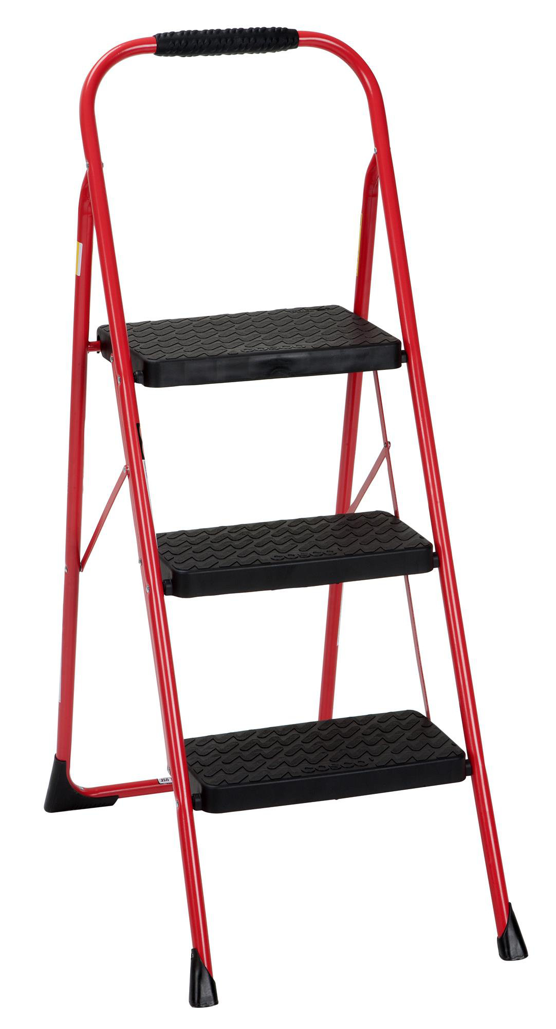 COSCO Big Folding 3 Step Steel Step Stool with 200 lb. Load Capacity ...