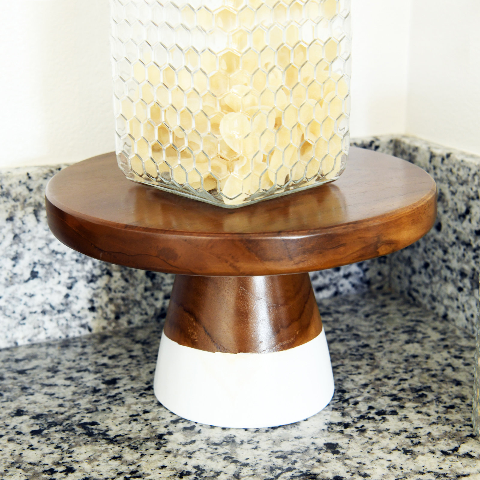 Ebern Designs Dip Dyed Teak Cake Stand | Wayfair