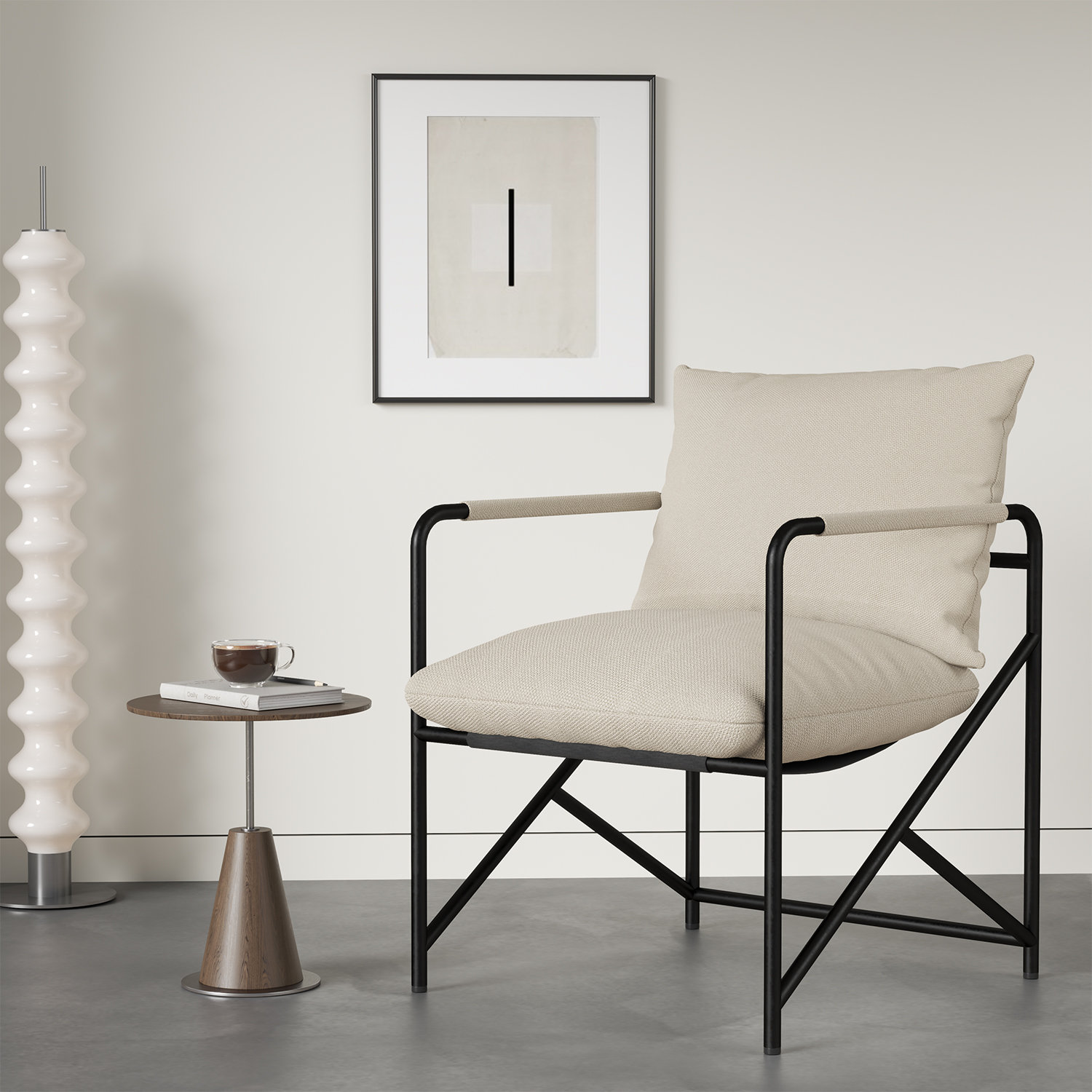 Ebern Designs Modern Metal Framed Sling Accent Chair | Wayfair