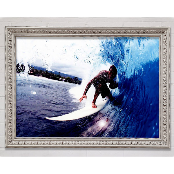 House of Hampton Surfer Slicing The Wave Framed Print | Wayfair.co.uk