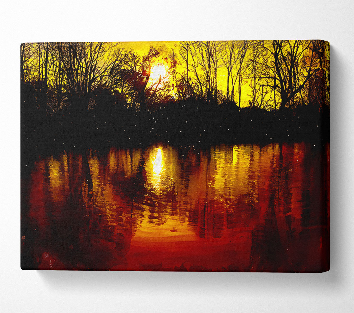 ClassicLiving Ochre Lake Reflections At Sunset - Wrapped Canvas Art ...