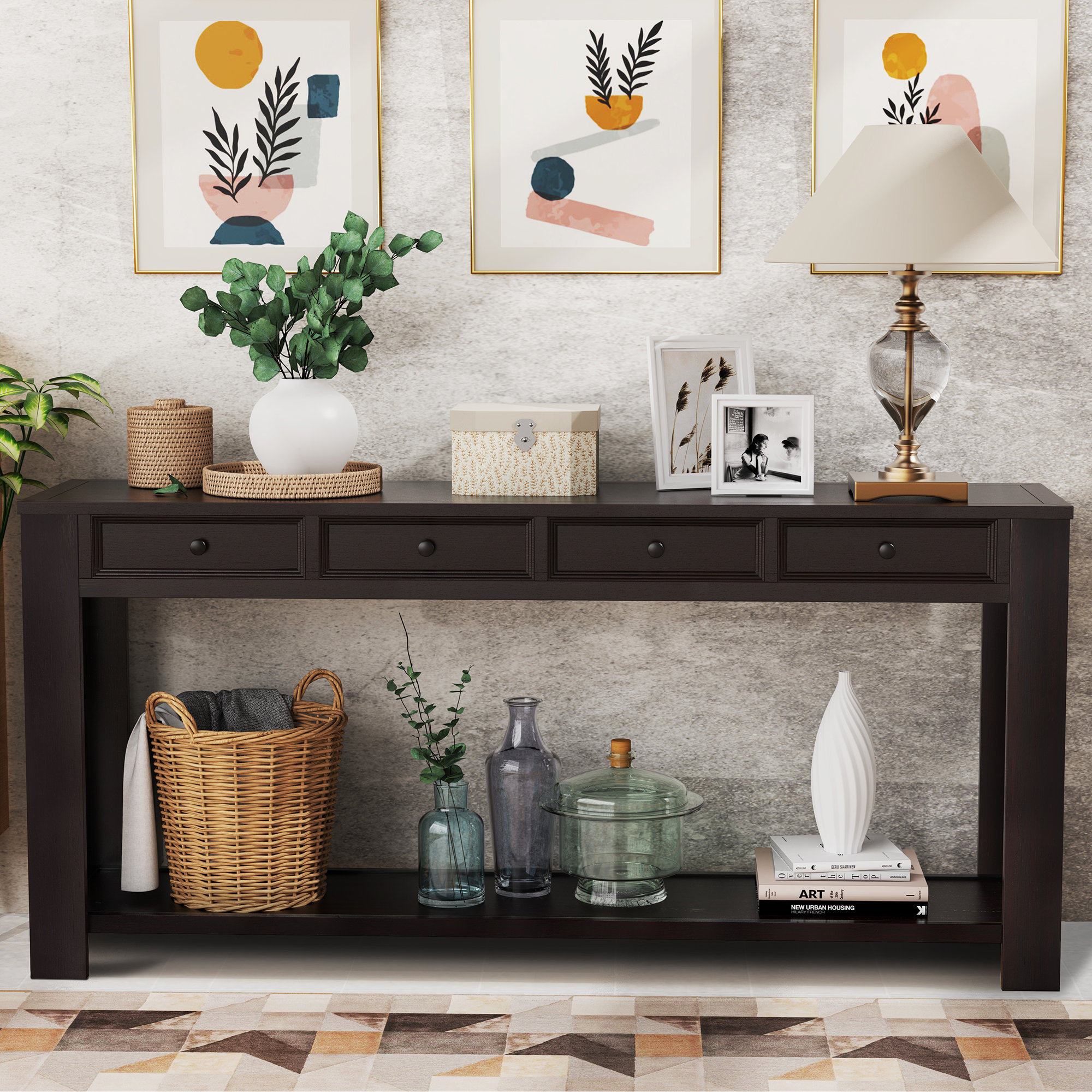 Ebern Designs Oyog 64'' Solid Wood Console Table & Reviews - Wayfair Canada