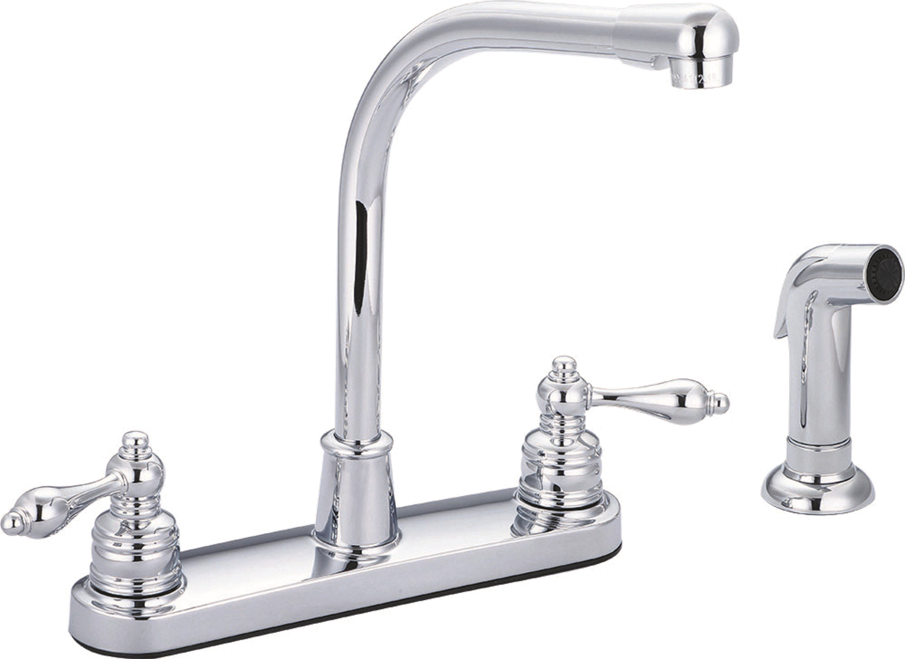 Banner Faucets Castille Double Handle Kitchen Faucet with Side Spray ...