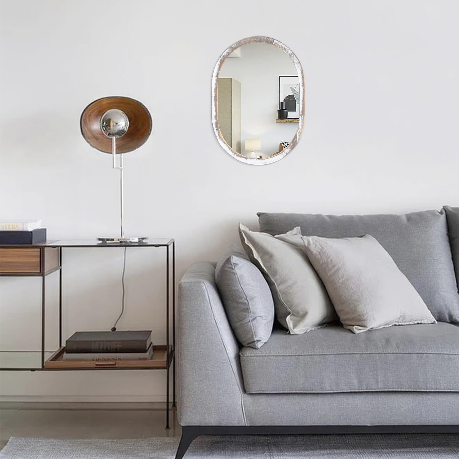 Gracie Oaks Wall Mirror Small Circular Mirror For Bathroom, Black ...