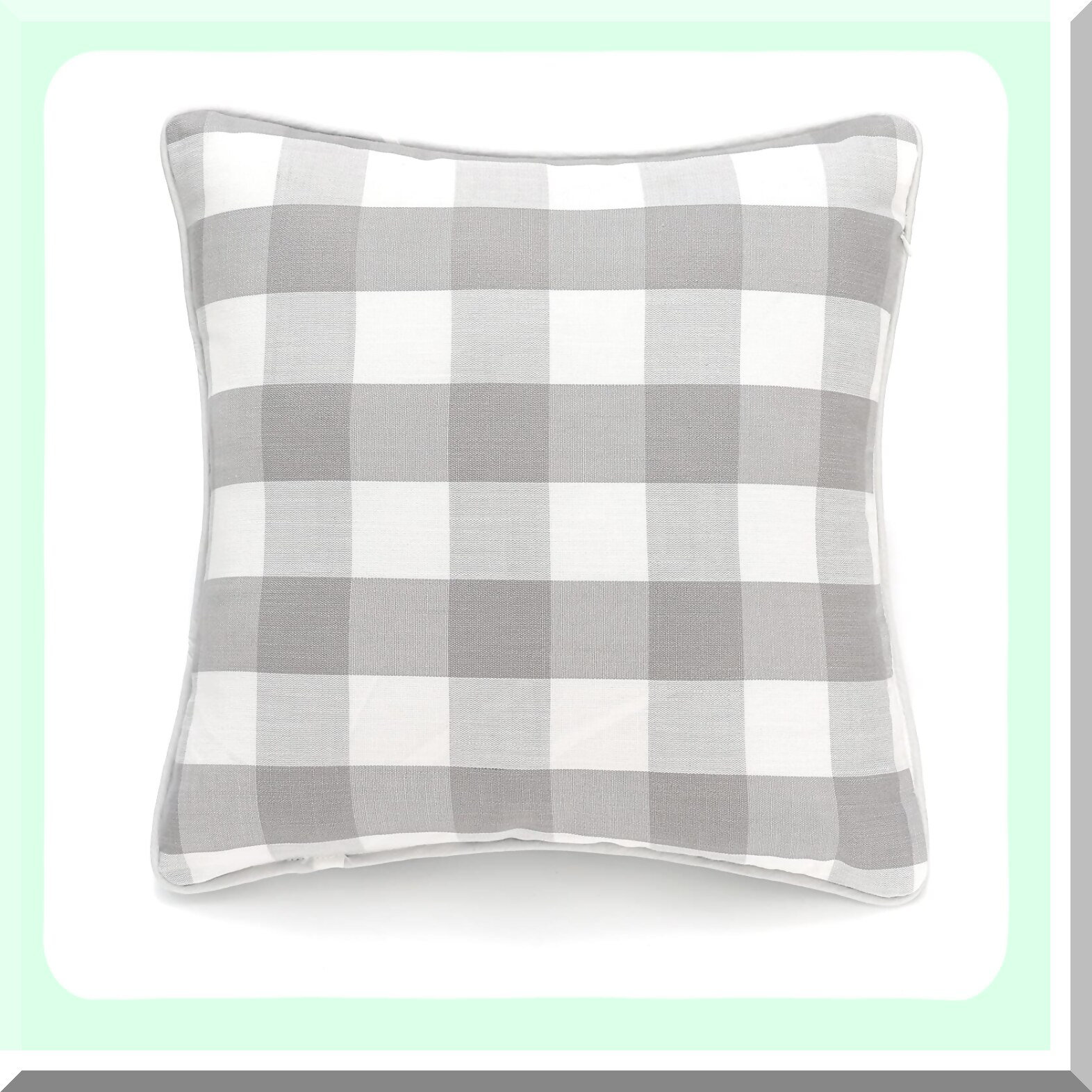 BRBCA Rustic Farmhouse Buffalo Plaid Check Pillow Cover Set - Grey and ...