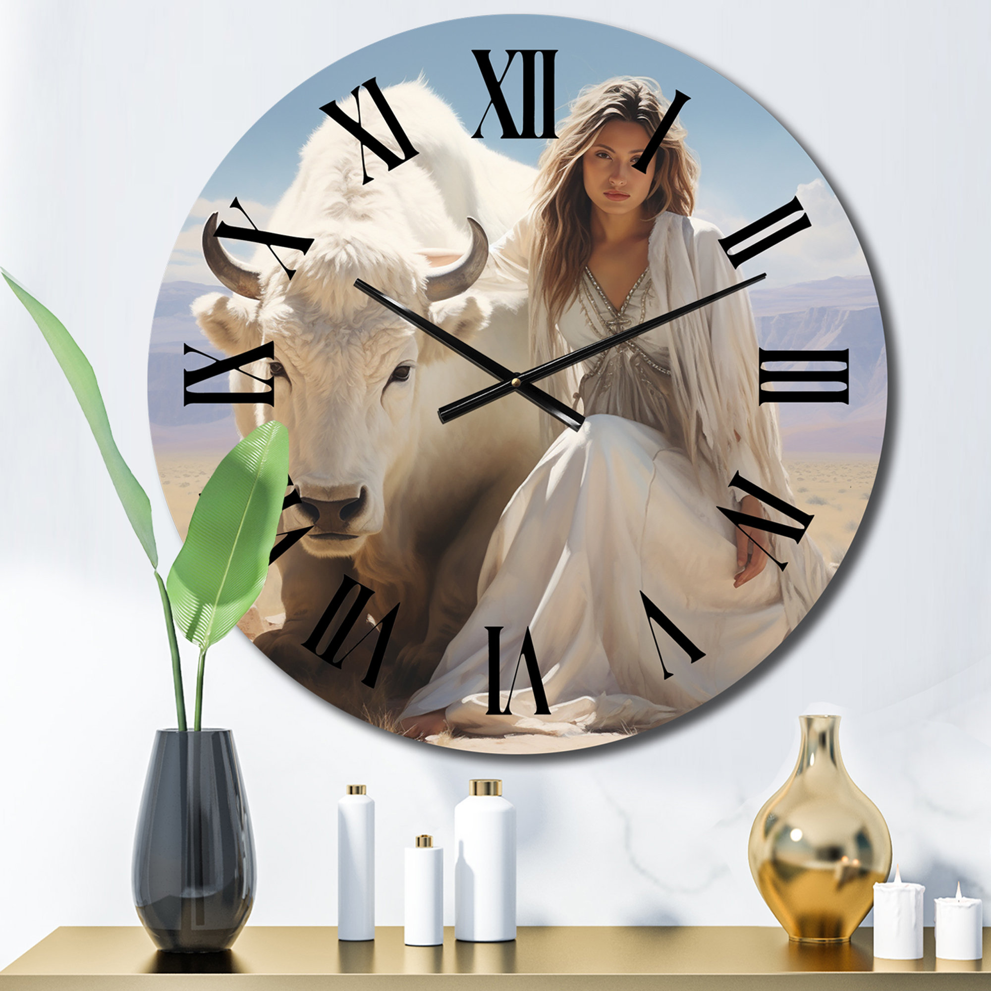 East Urban Home White Buffola Calf Native Woman I - Fashion Woman Wall ...