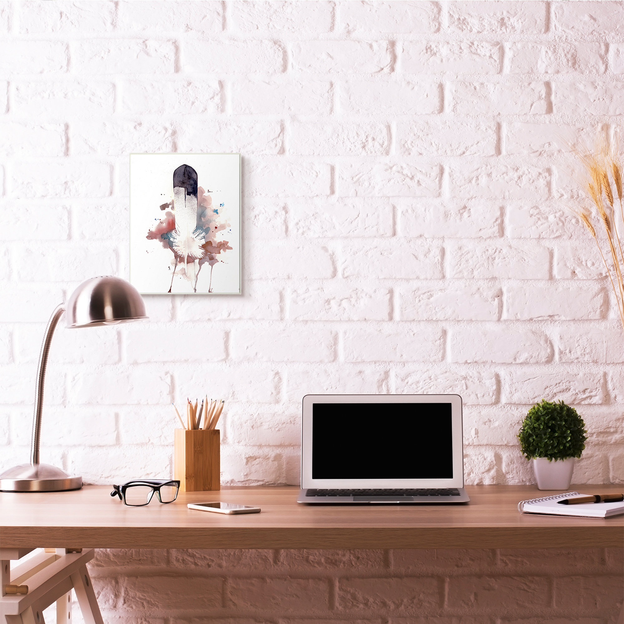 Stupell Industries 'Bird Feather Abstract Watercolor' by Sean Parnell ...