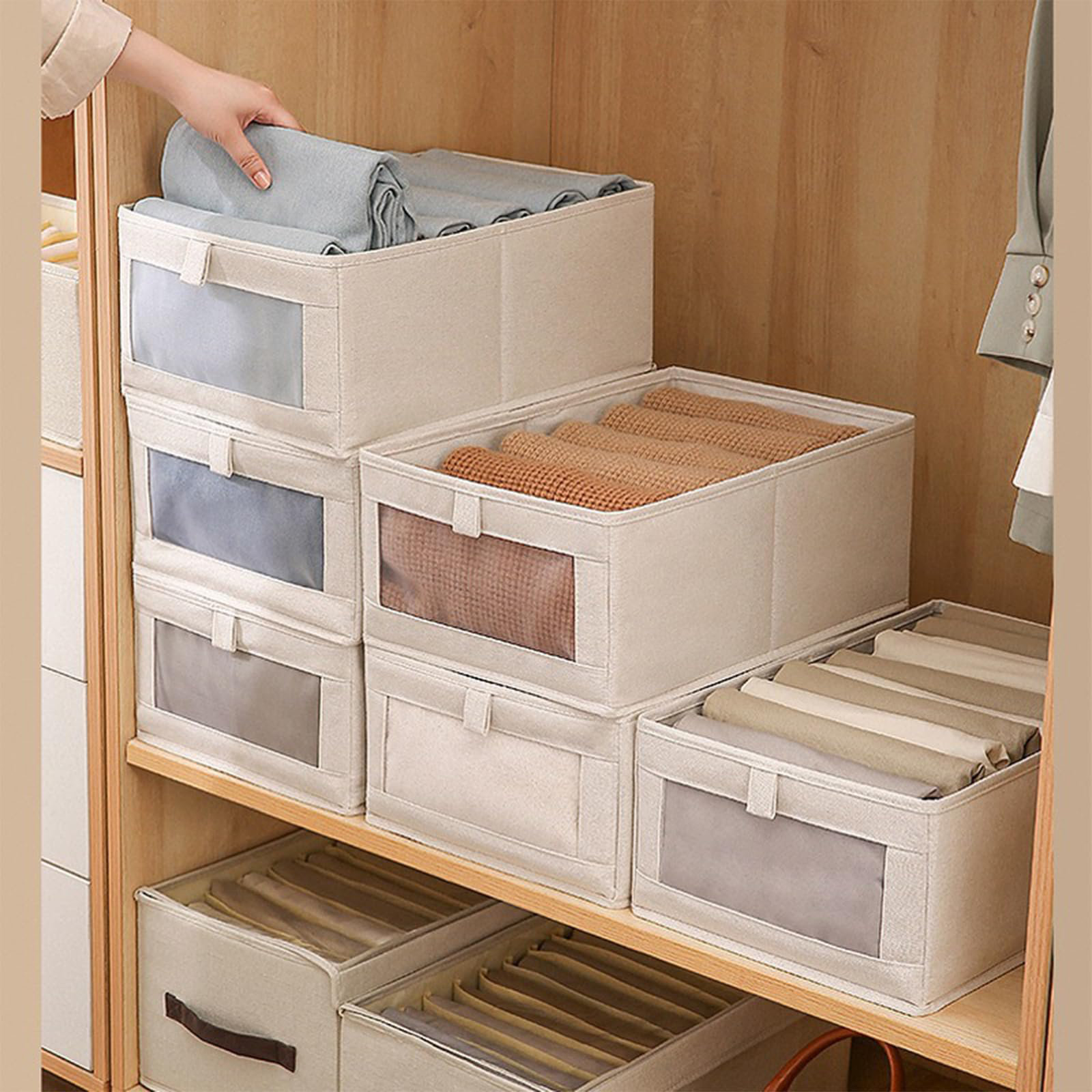 Rebrilliant 6 Pack Closet Storage Bins Linen Closet Baskets | Wayfair