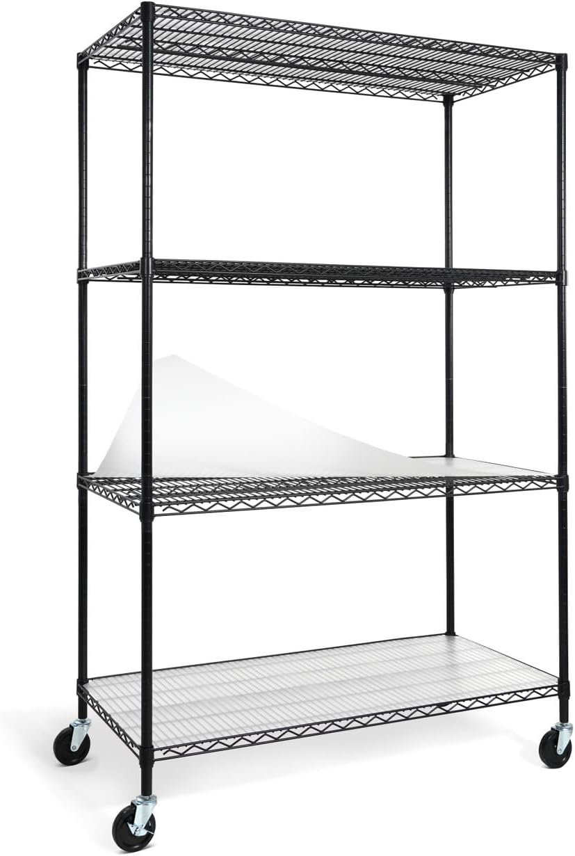CAPHAUS NSF Heavy Duty Commercial 4-Tier Adjustable Wire Shelving w ...