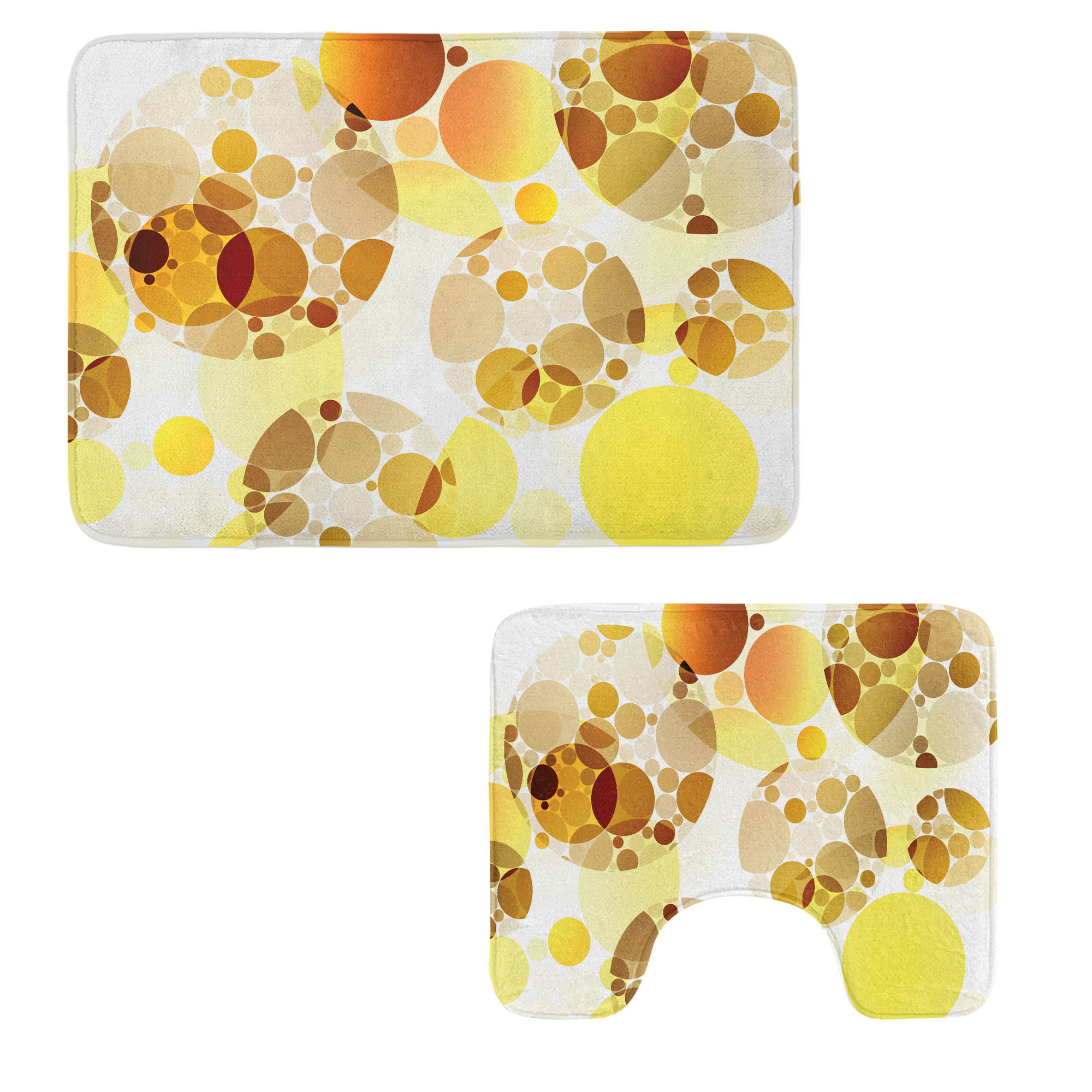 East Urban Home Mustard Bathroom Rug Set 2 Pieces Rectangle & Contour ...