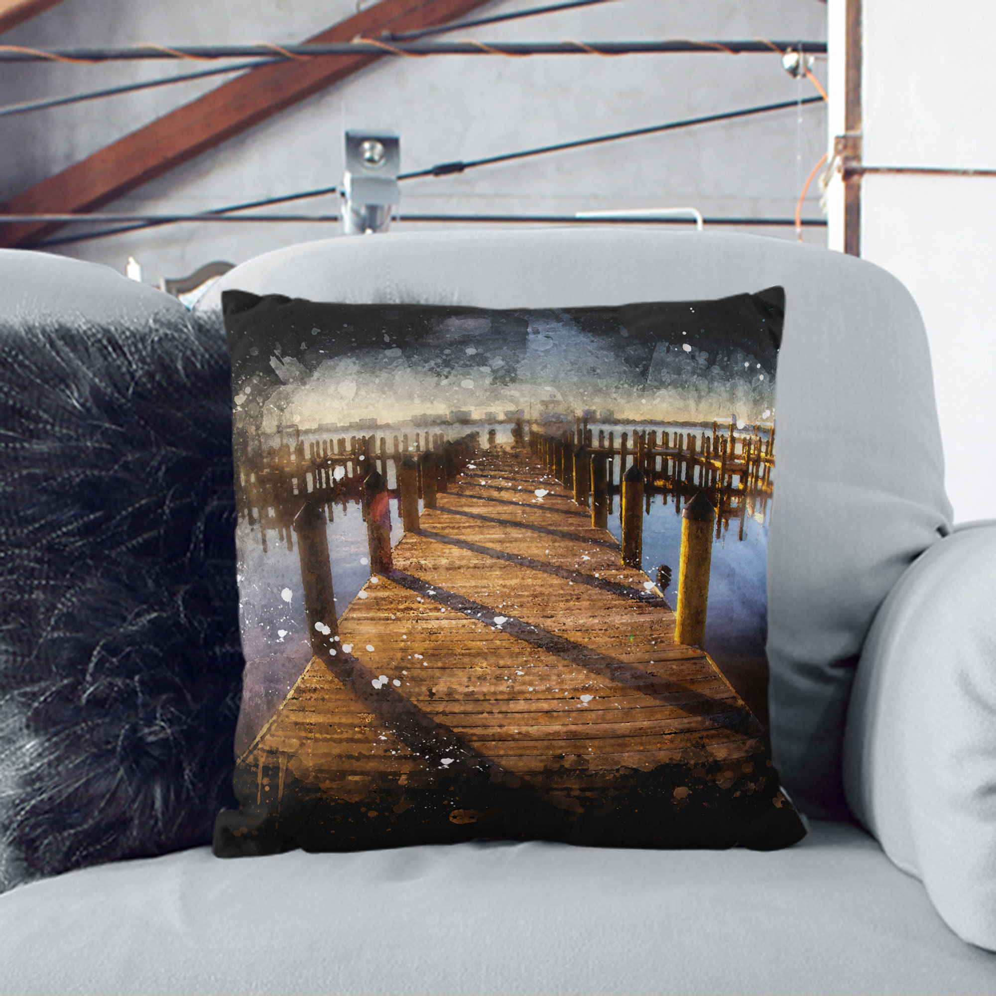 East Urban Home Jetty over the Lake Scatter Cushion | Wayfair.co.uk