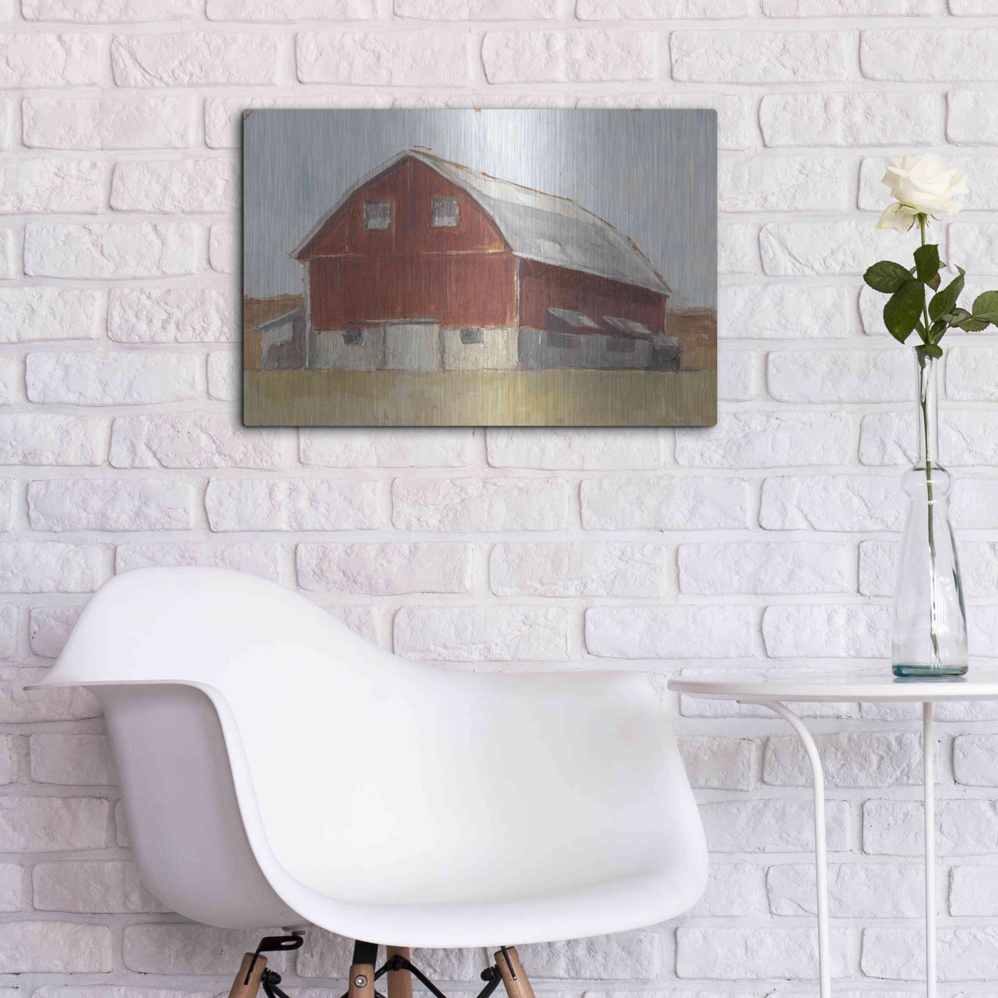 August Grove® Luxe Metal Art 'Rustic Red Barn II' By Ethan Harpe ...