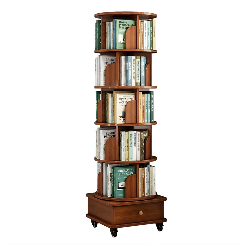 Inbox Zero 360° Rotating Office Storage Cabinet with Wheels, 6-Tier ...