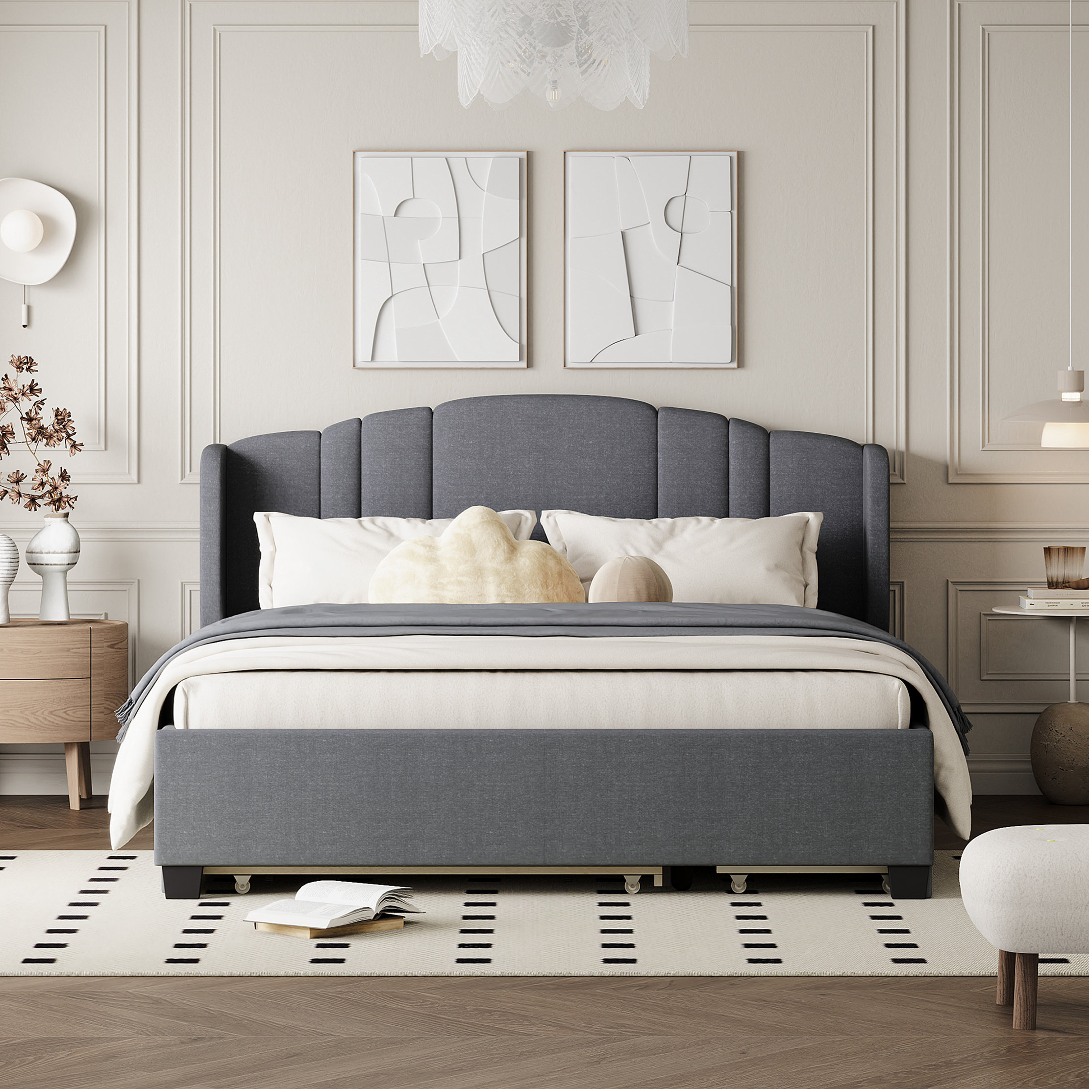 Latitude Run® Upholstered Platform Bed With Extra Storage - Wayfair Canada