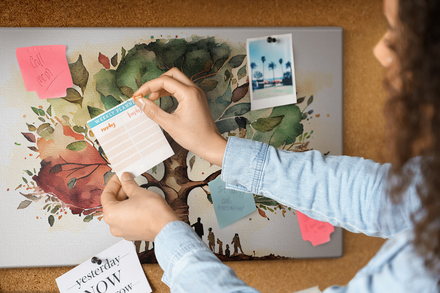 East Urban Home Angelinah Family Tree Wall Mounted Cork Board | Wayfair ...