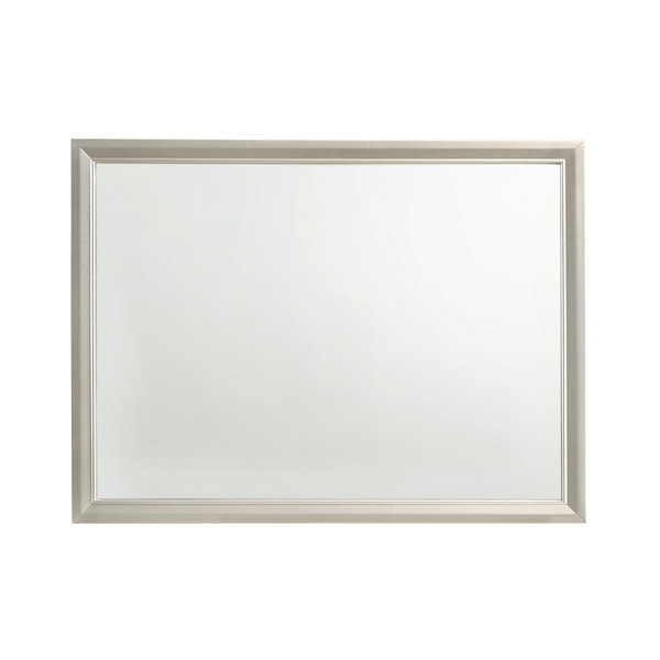 Mercer41 Mekinson Rectangle Wood Dresser Mirror in Metallic Sterling ...