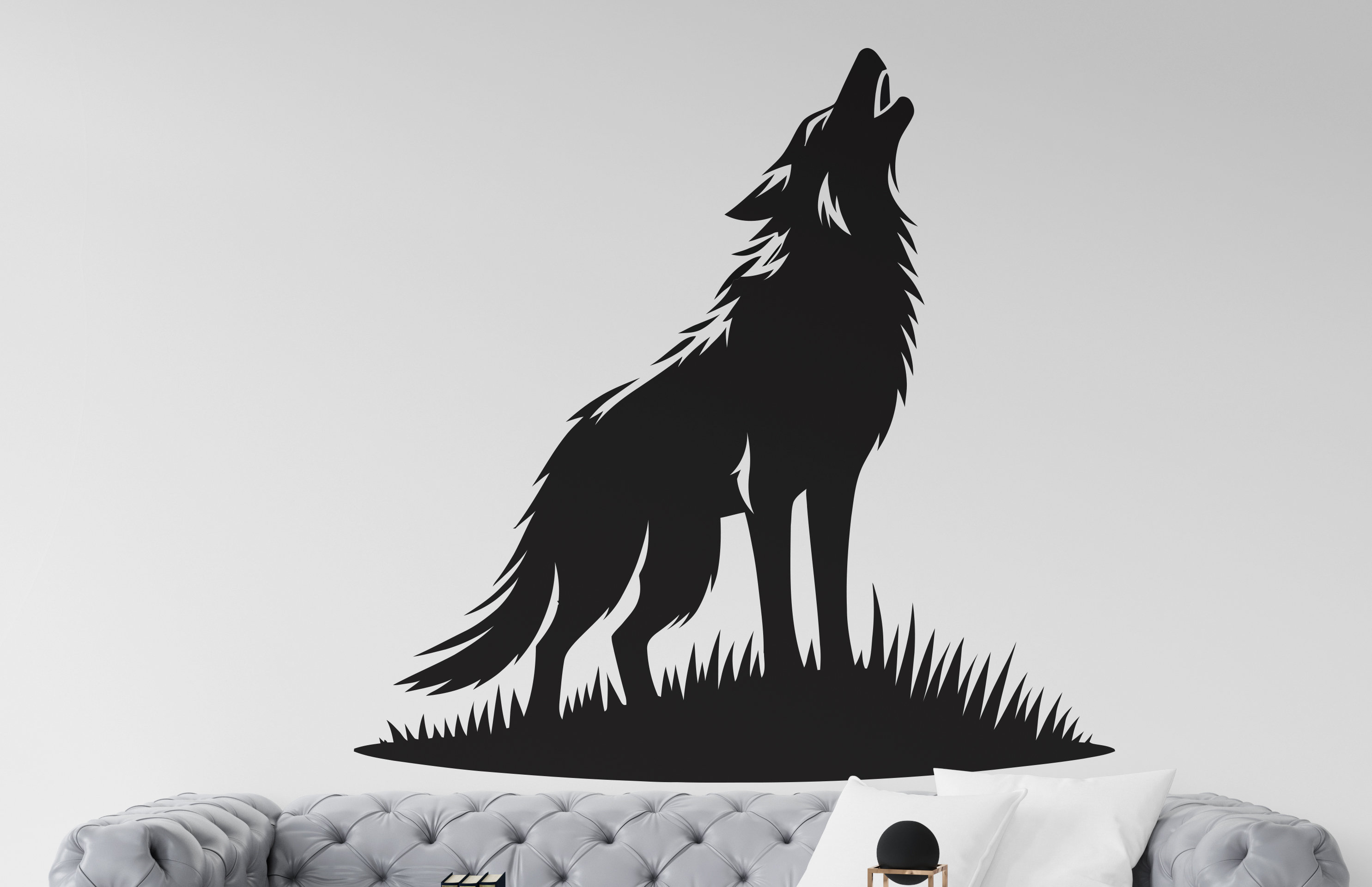 Millwood Pines Wolf Wall Decal Animal Wall Decor Wolf Moon Wall Art ...