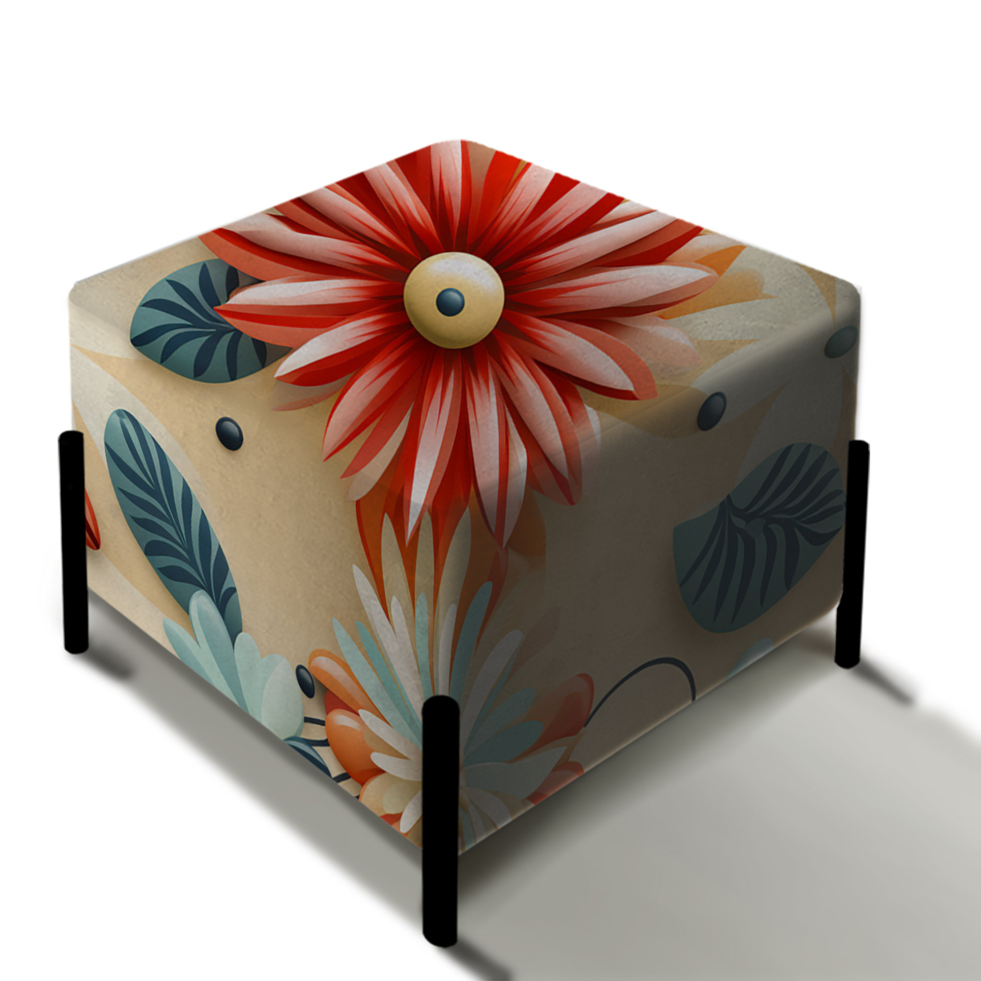 Design Art Pastel Flower Retro Revival Collage - Eclectic Square ...