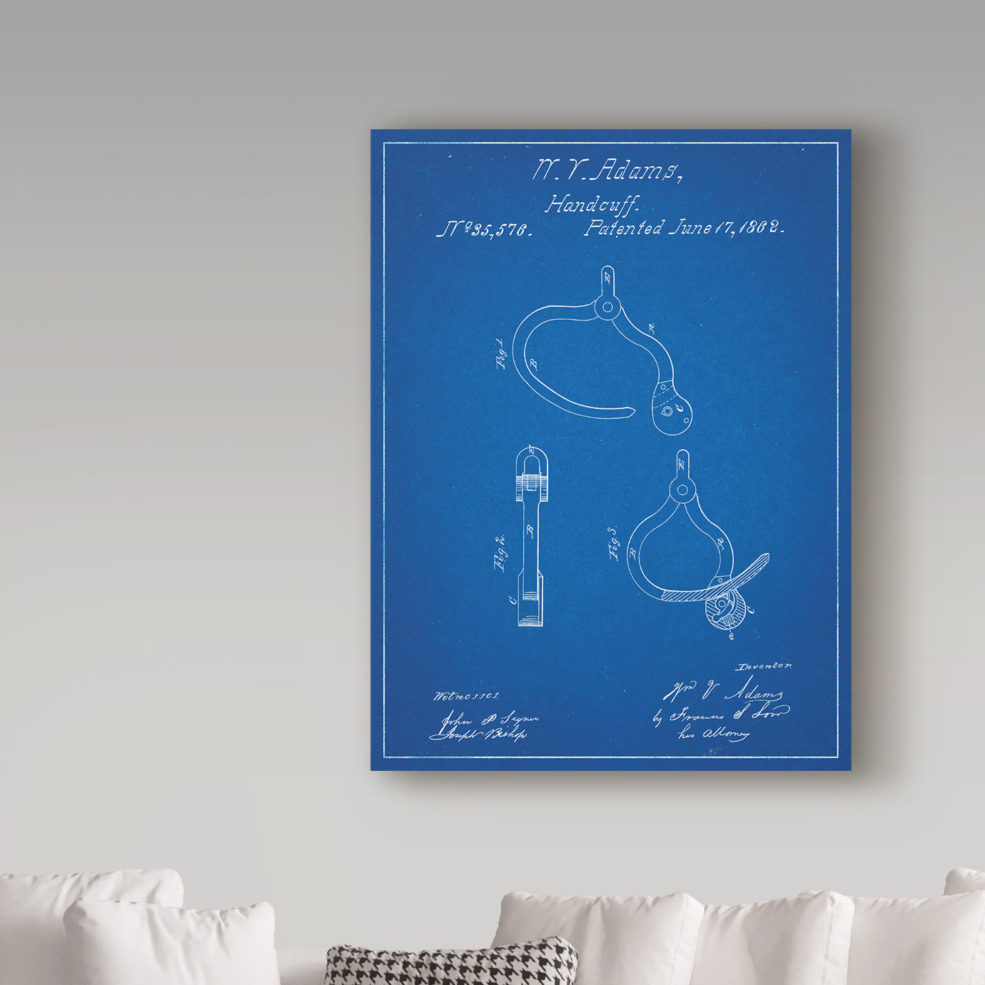 Trademark Fine Art 'Handcuff' Drawing Print on Wrapped Canvas | Wayfair