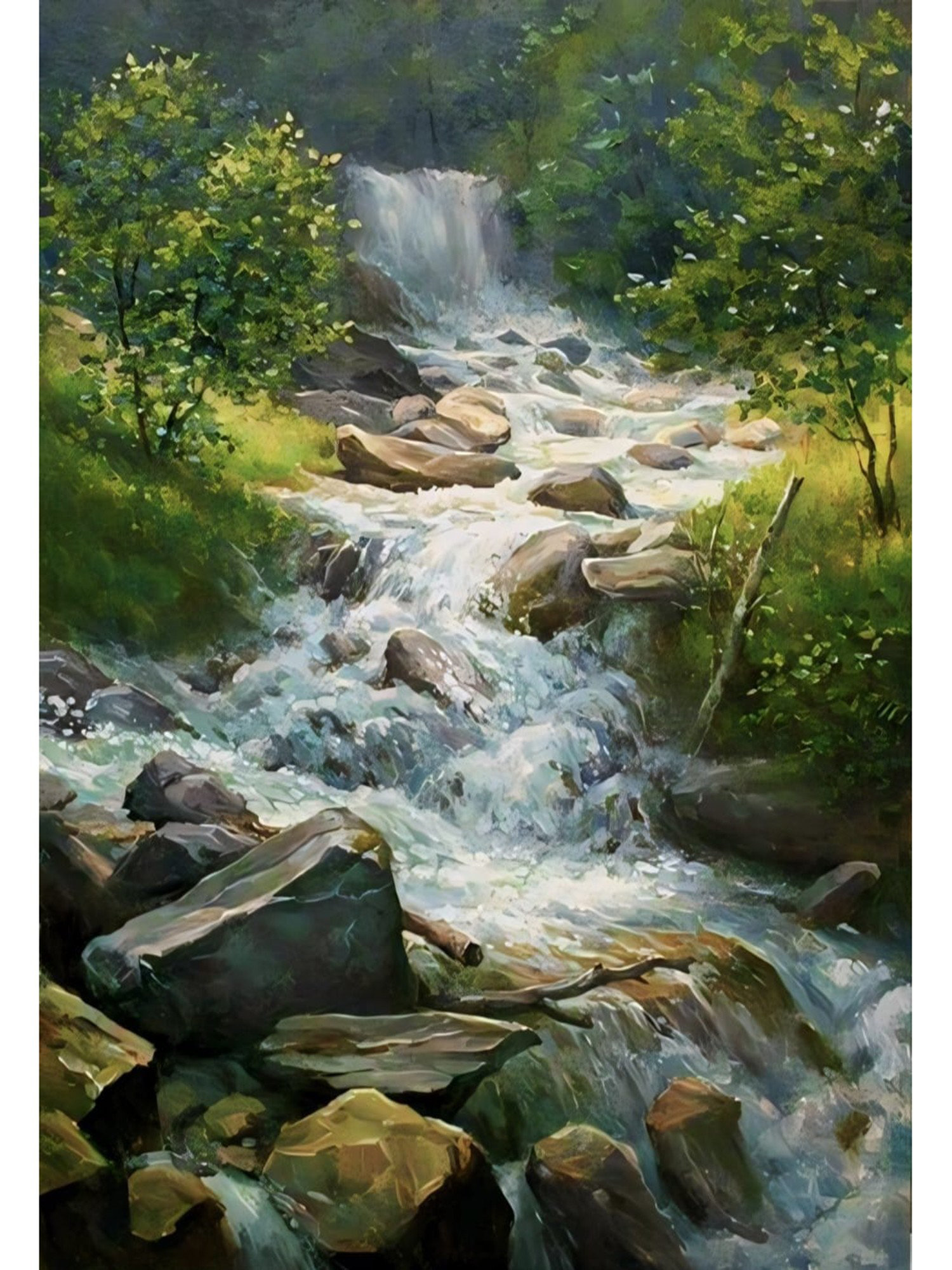 Exotic India Flowing River | Acrylic On Canvas | By Anant Roop Art ...