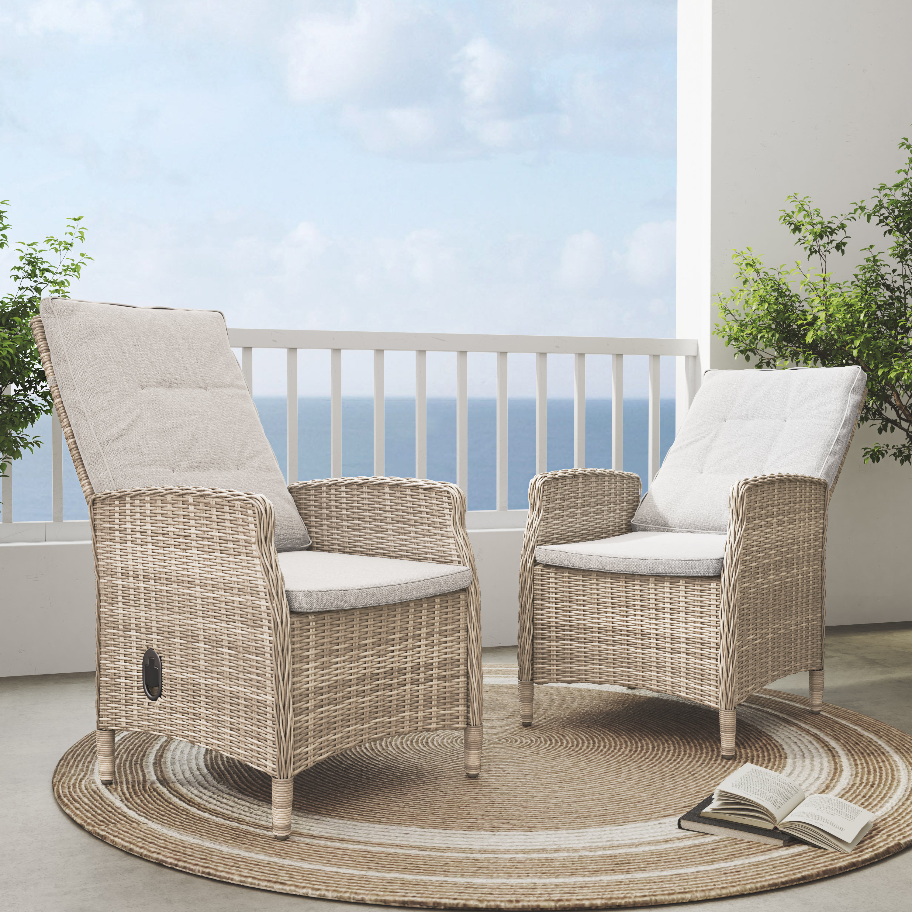 Winston Porter Ryott All-Weather Wicker Outdoor Recliner Chair with ...