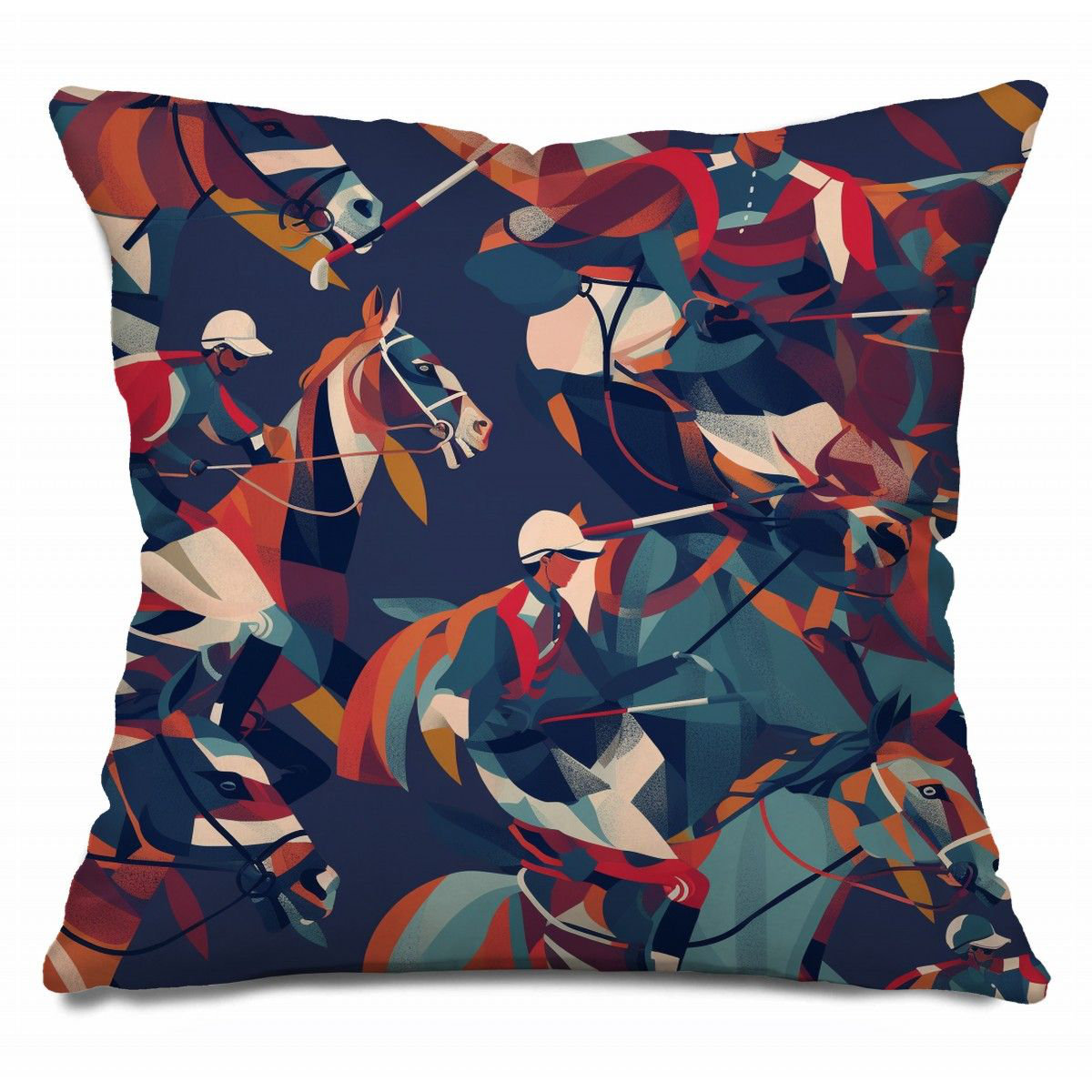VisionDecor Polo Throw Pillow, Horse Cotton Twill Pillows | Wayfair
