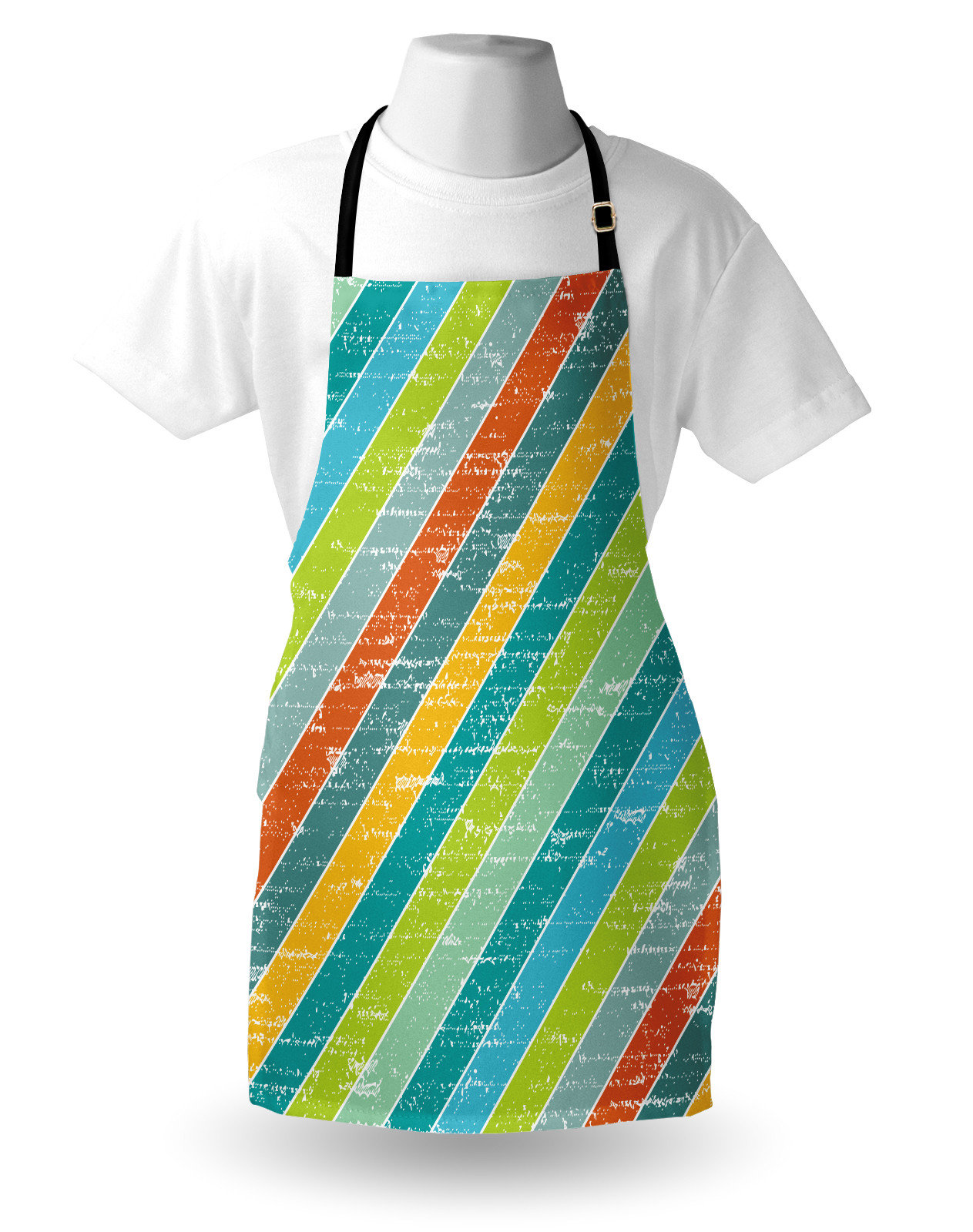 East Urban Home Vintage Rainbow Apron Unisex, Diagonal Strips, Adult ...