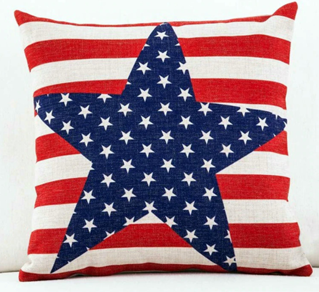LINEL COLLECTION Stars And Stripes American Flag Throw Pillow Cover ...