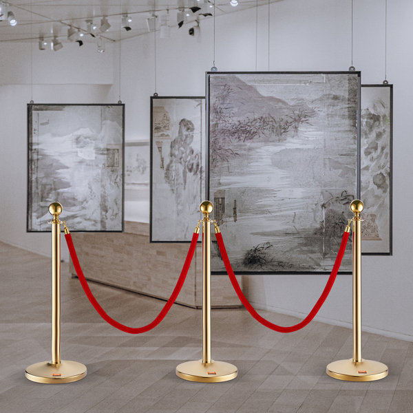 VEVOR Crowd Control Stanchion Posts with 5FT Velvet Ropes and Fillable ...