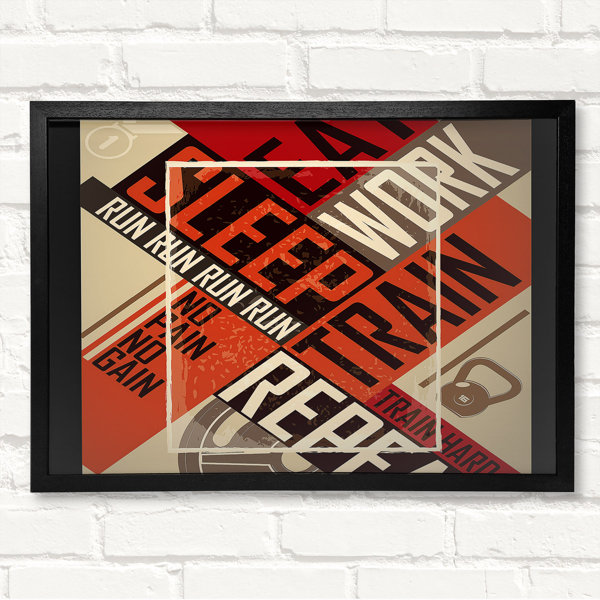 Happy Larry Eat Sleep Work Train Repeat 2 Framed Print | Wayfair.co.uk