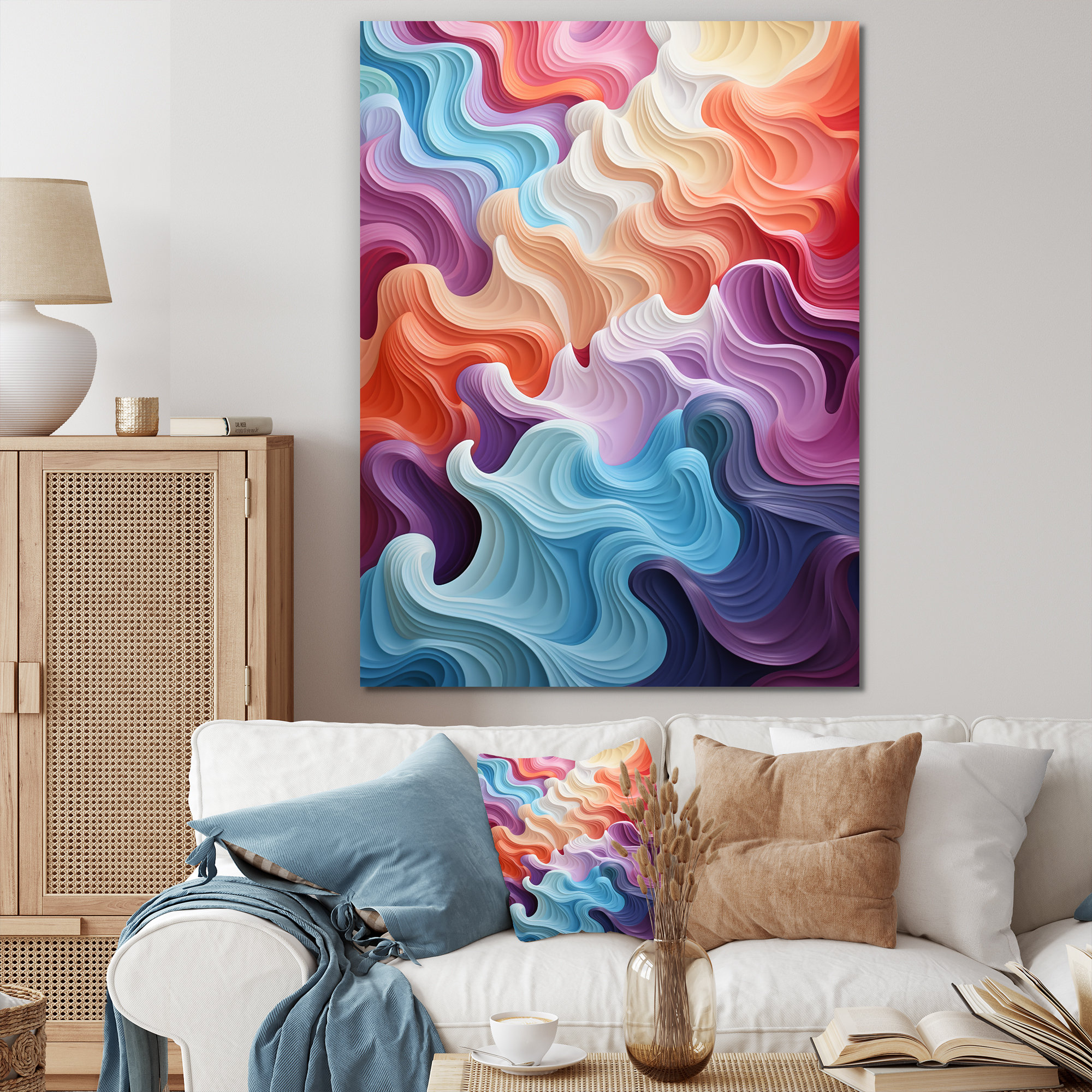 Design Art Multicolor Op Art Illusory Depth II On Canvas Print | Wayfair