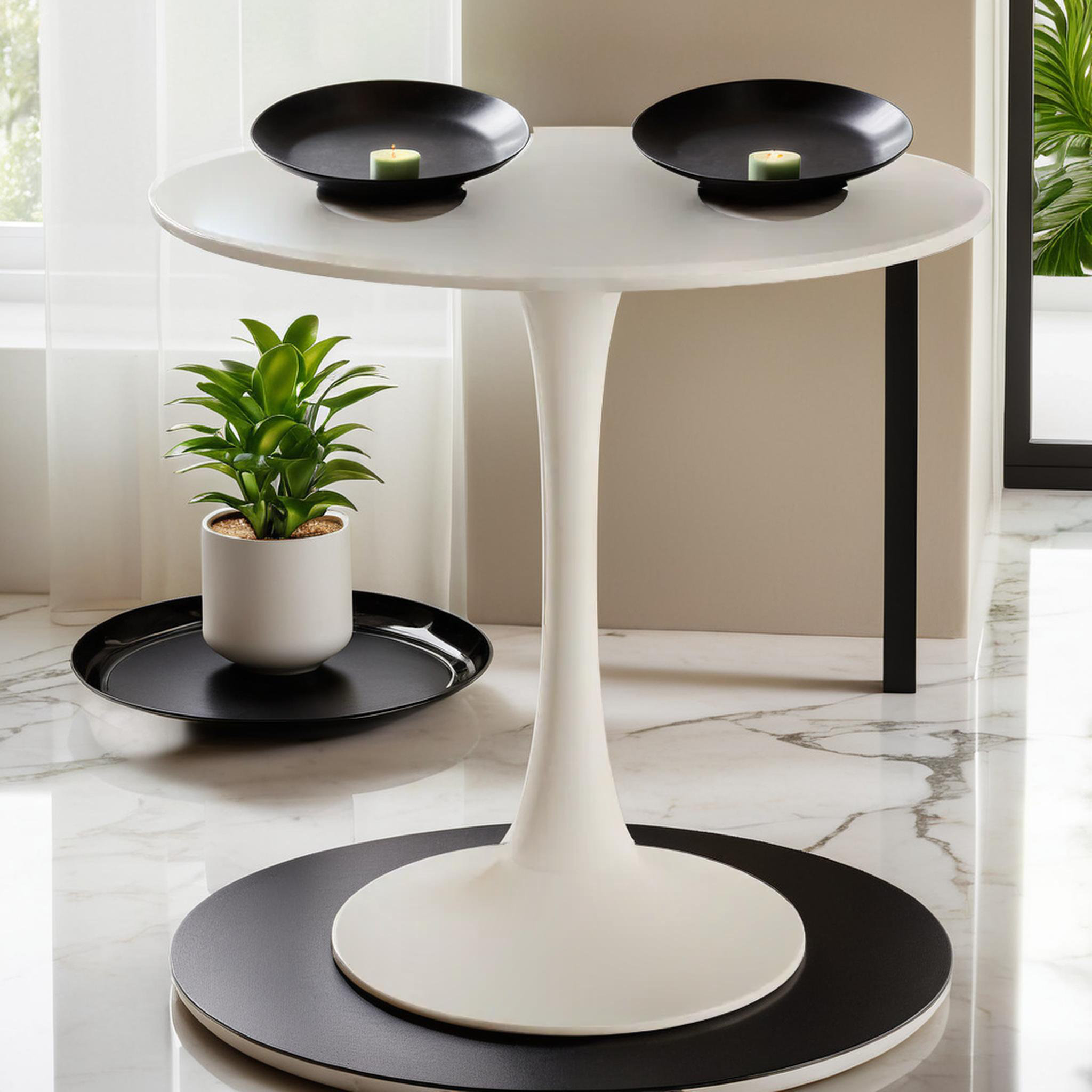 George Oliver Round Kitchen Modern Leisure Coffee Table Office Dining ...