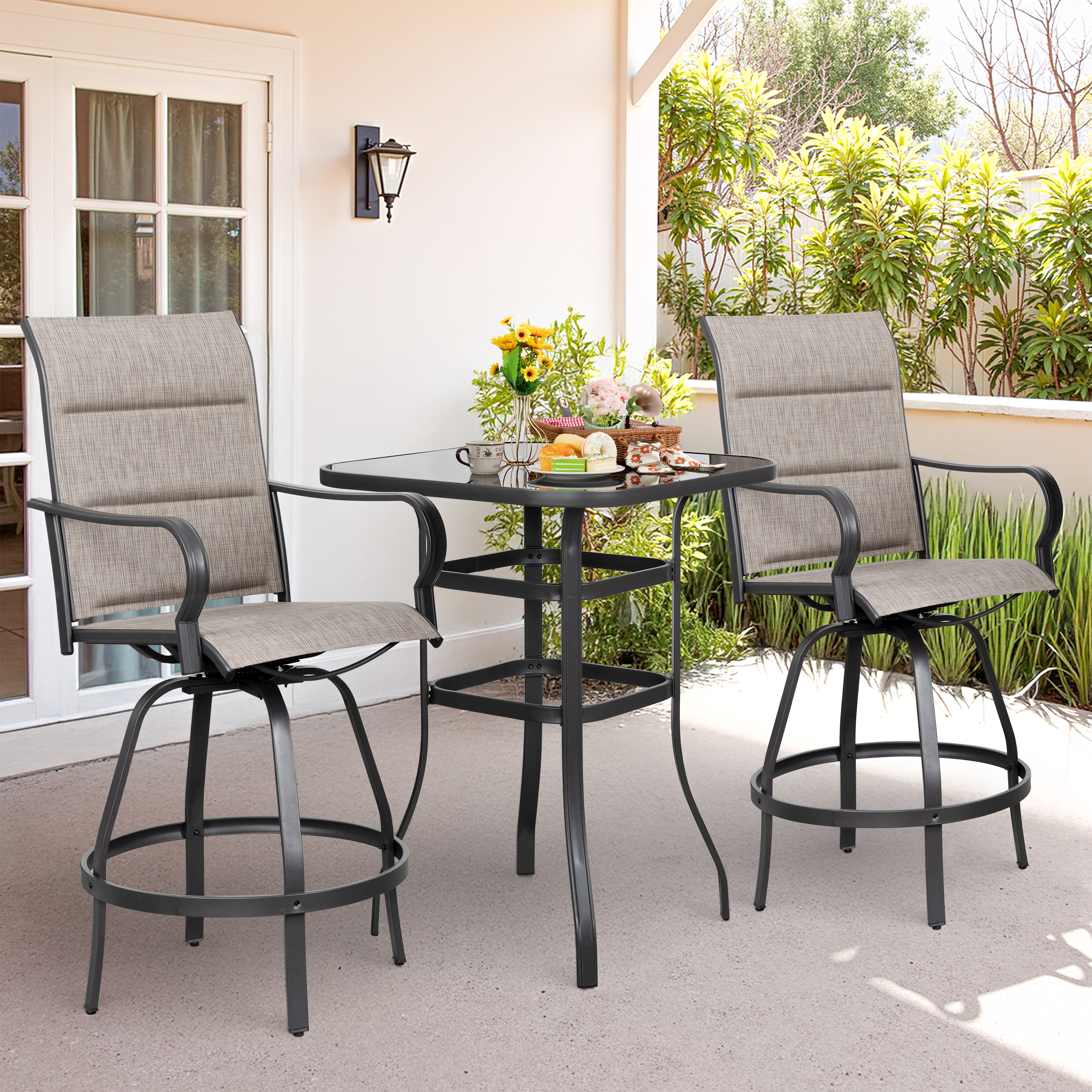 Winston Porter 3-piece patio rotating bar set & Reviews - Wayfair Canada