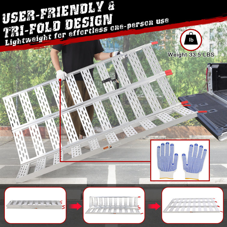Dundee Deco Aluminum Tri-fold Ramp With Treads, Loading Ramps 1 Pack ...