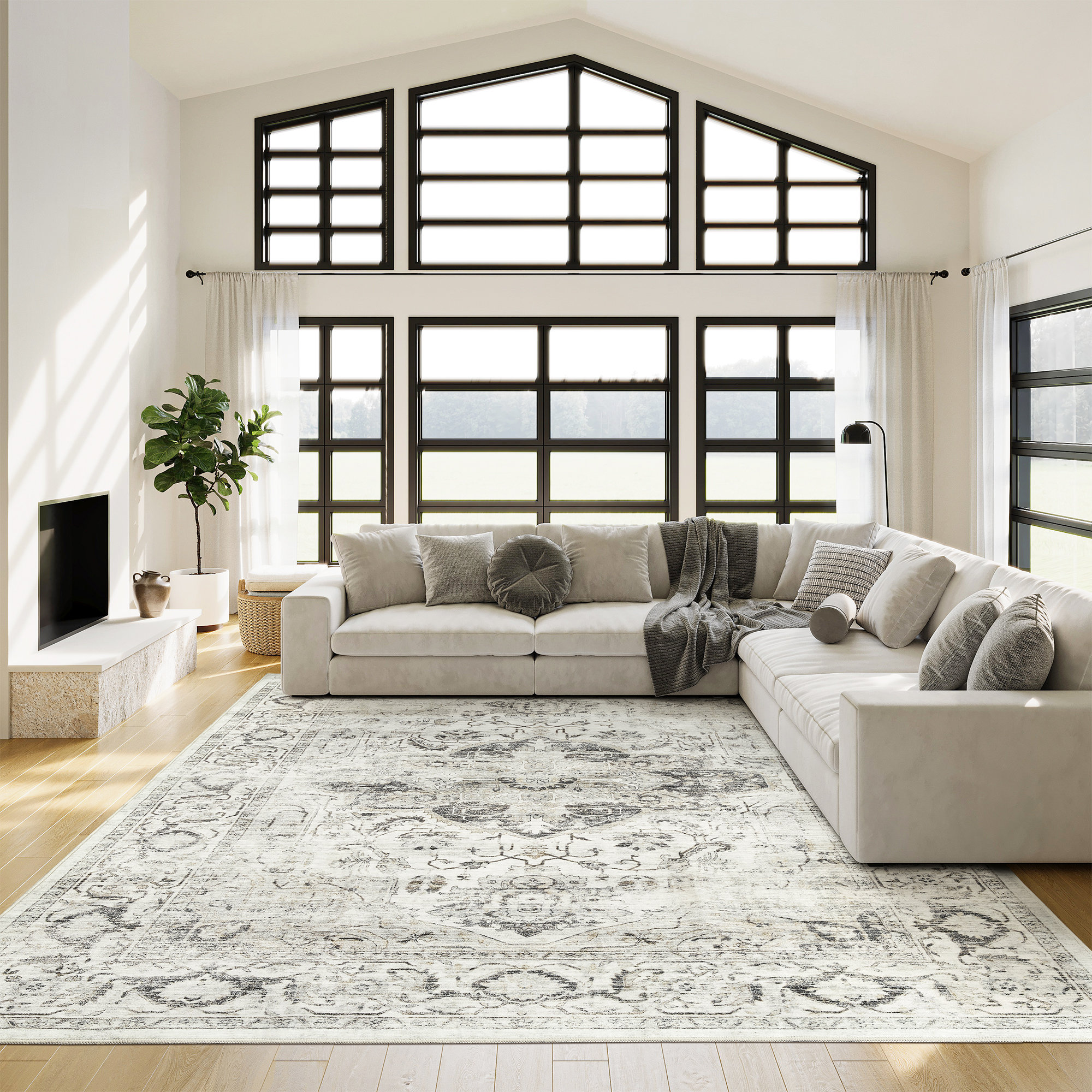 Williston Forge Vintage Stain Resistant Anti-Slip Washable Rug for ...