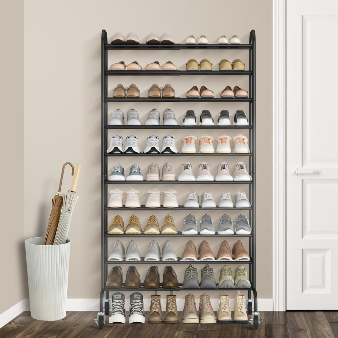 Rebrilliant Expandable Shoe Rack, 44 Pairs Stackable Small Shoe Rack ...