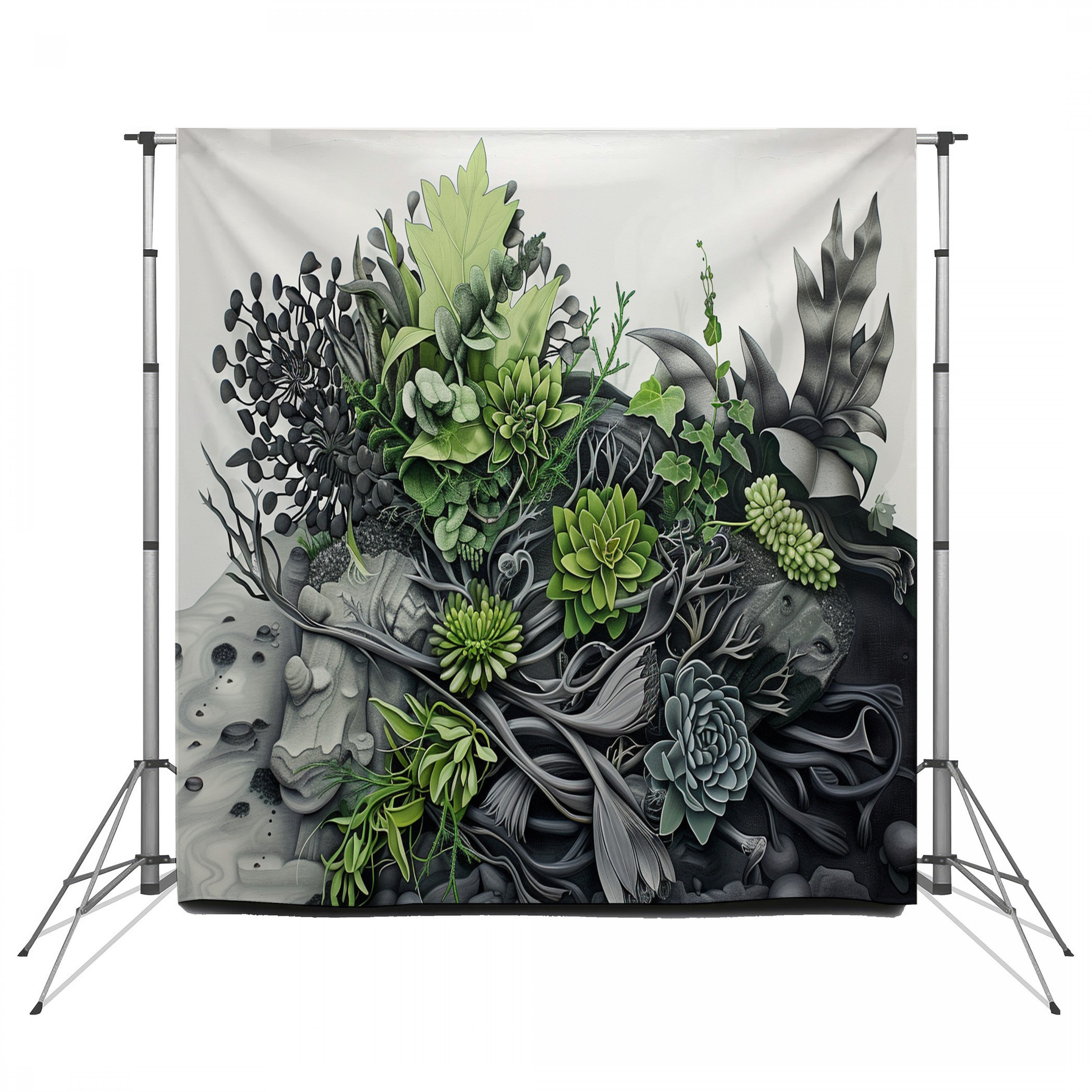 VisionDecor Succulents Backdrop Floral Large Modern Photo Backdrop ...