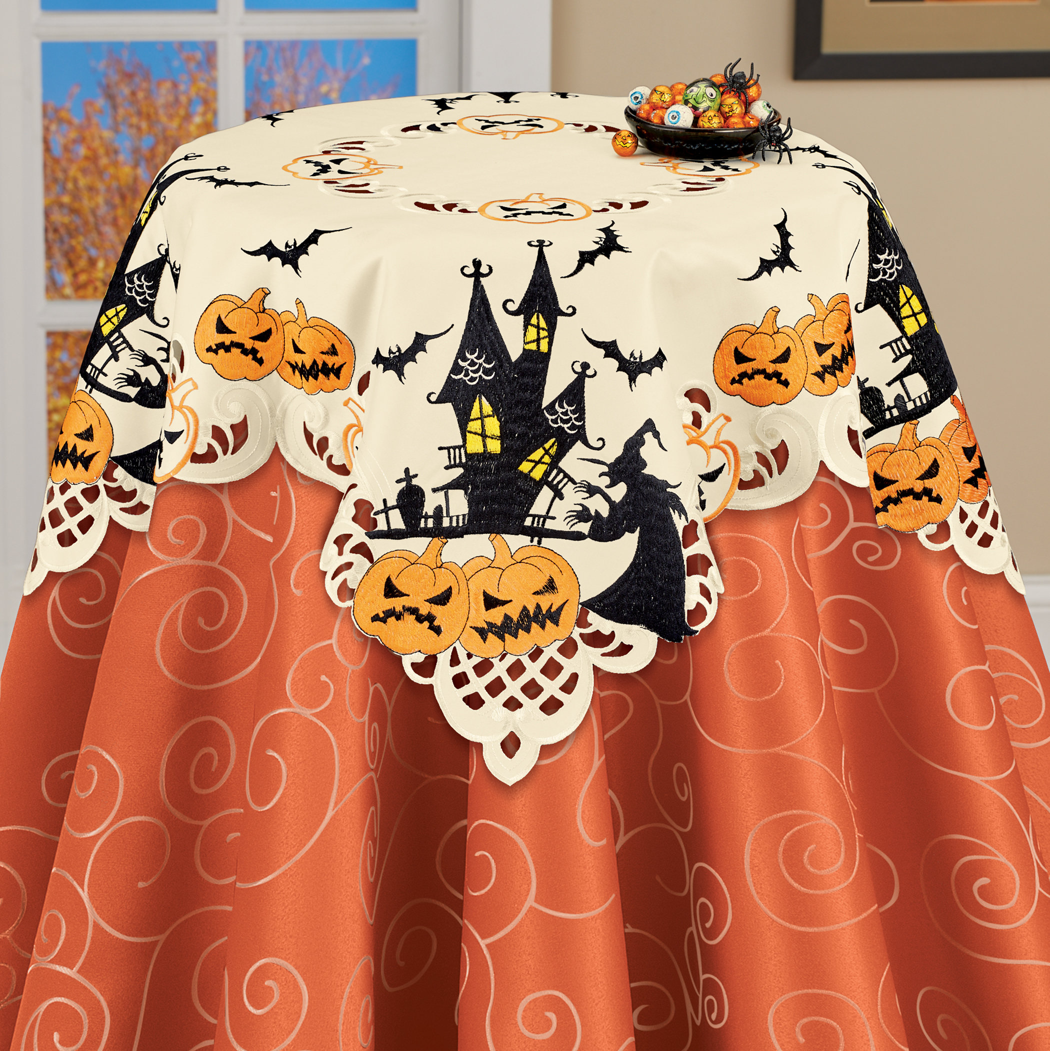 The Holiday Aisle® Kazunori Frightful Night Embroidered Witches and ...